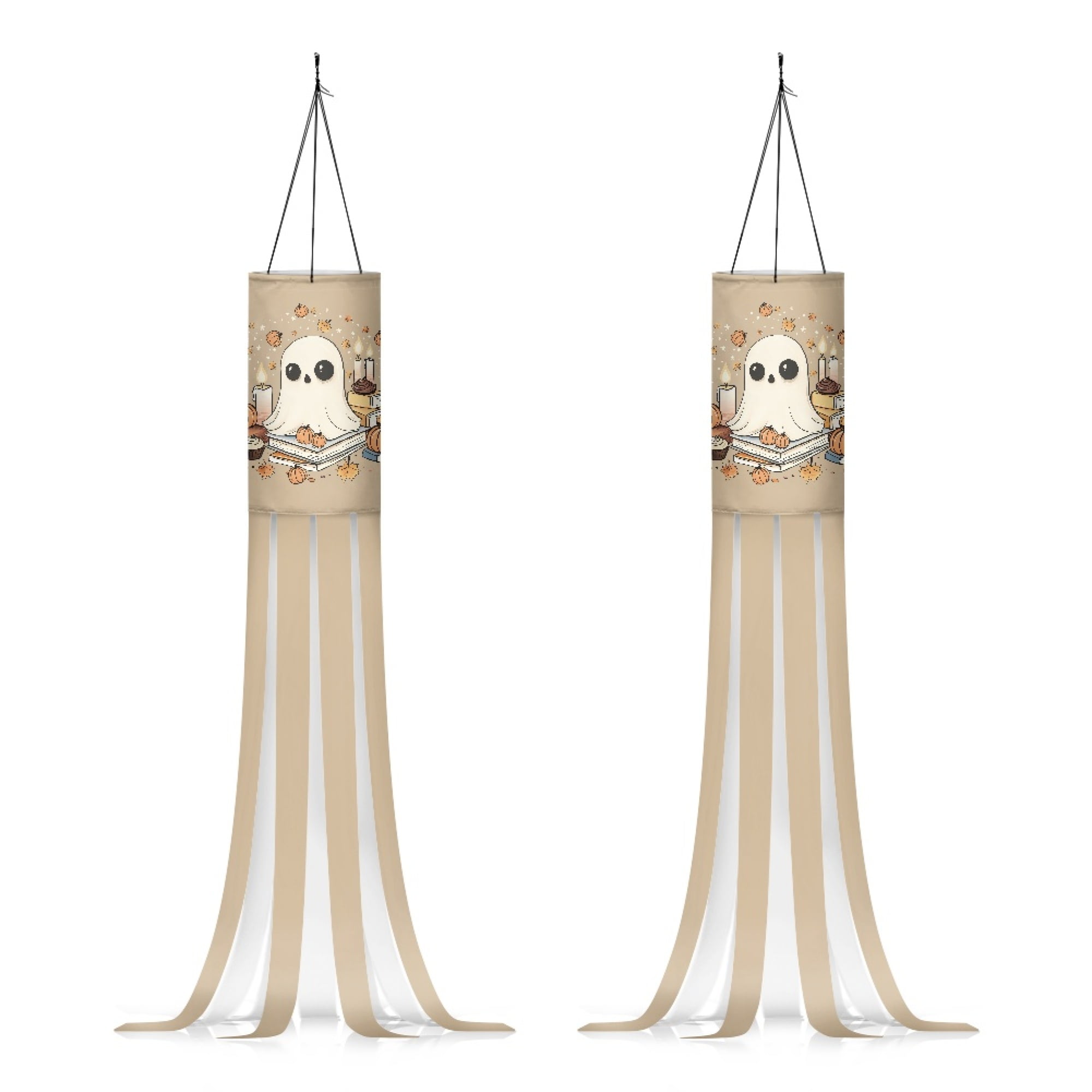 SEANATIVE Halloween Cartoon Ghost Windsock 2 Piece Autumn Windsock ...