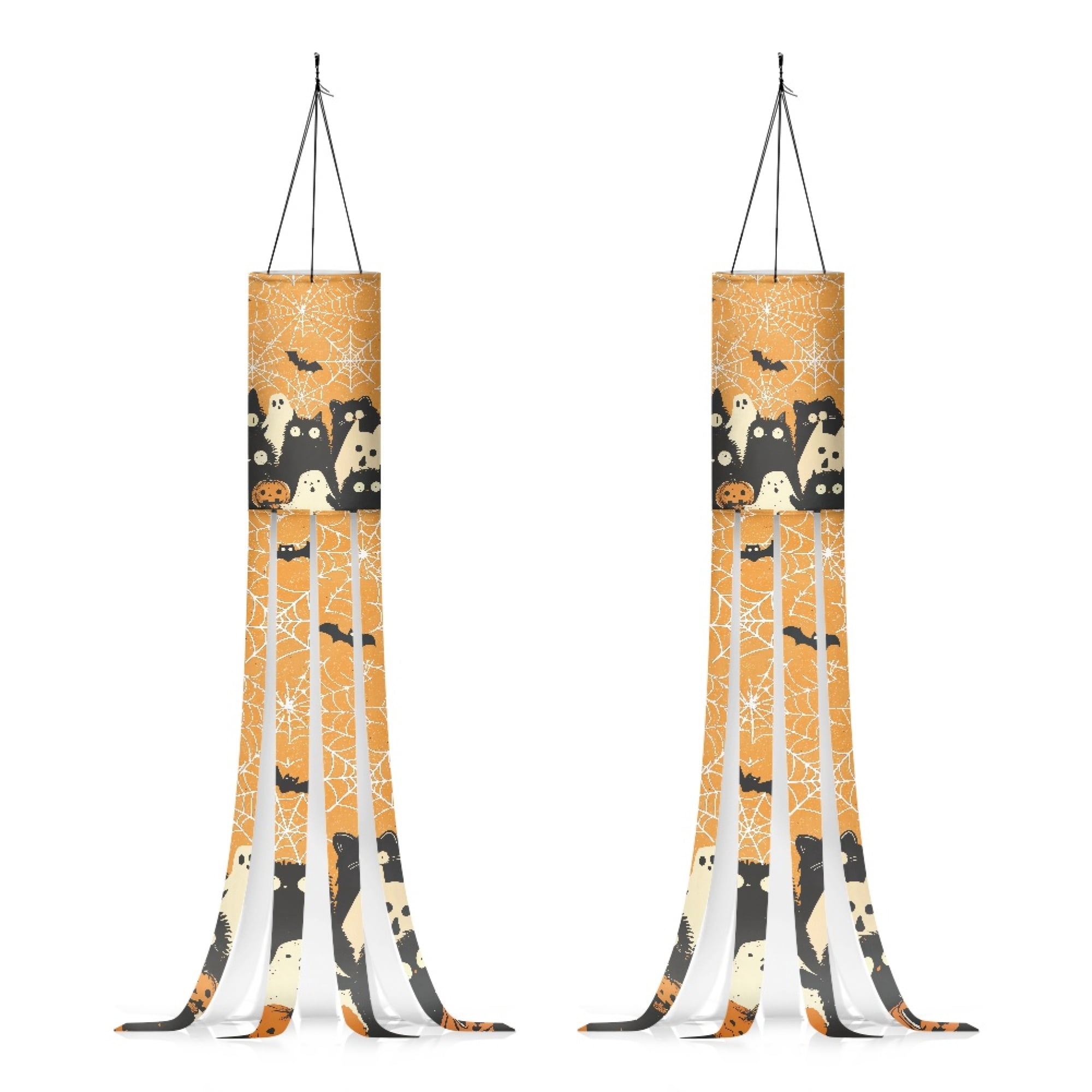 SEANATIVE Halloween Cute Ghsot Windsocks Hanging Windsock Pumpkin Bats ...