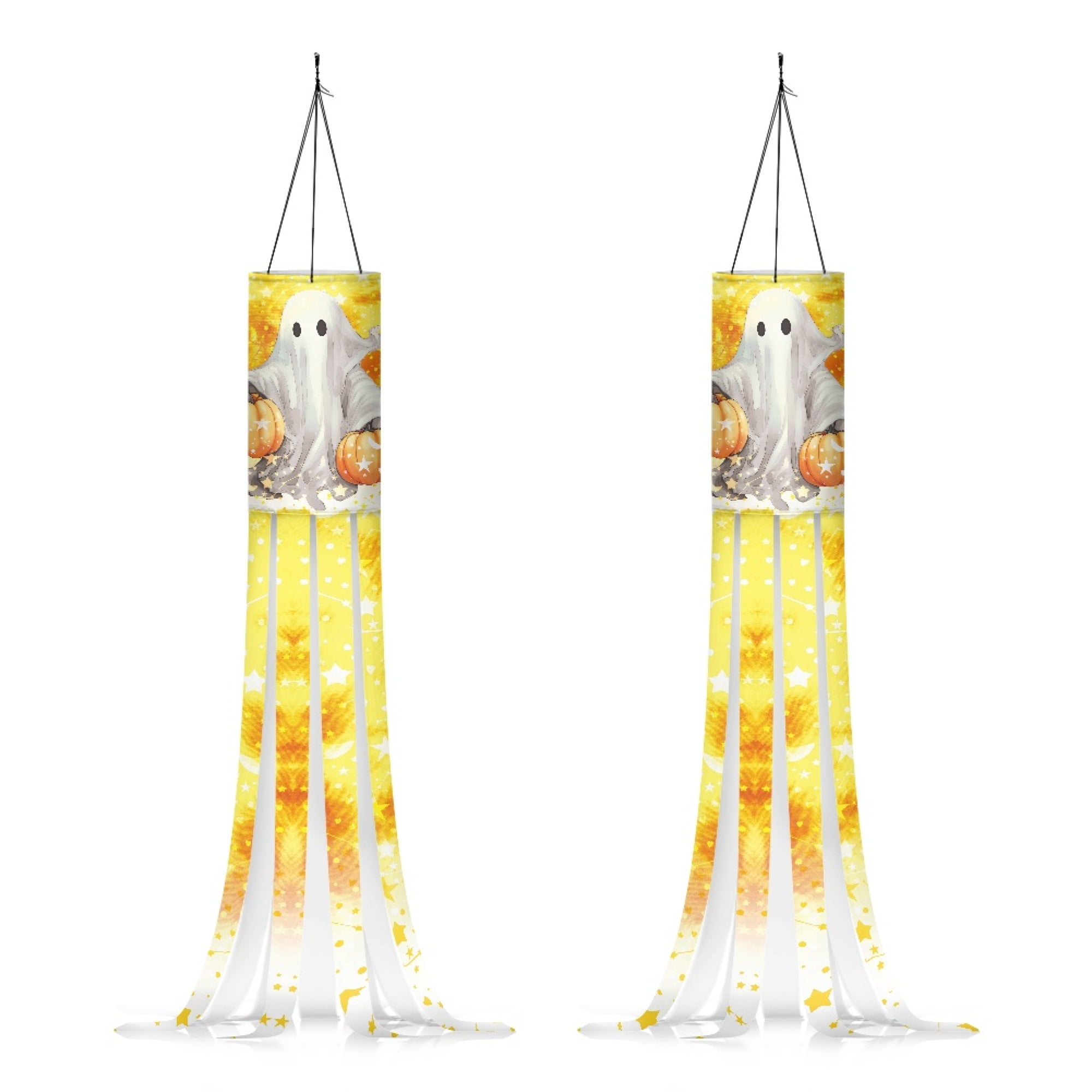 SEANATIVE Halloween Ghost Pumpkin Windsock Set of 2 40 Inch Windsock ...
