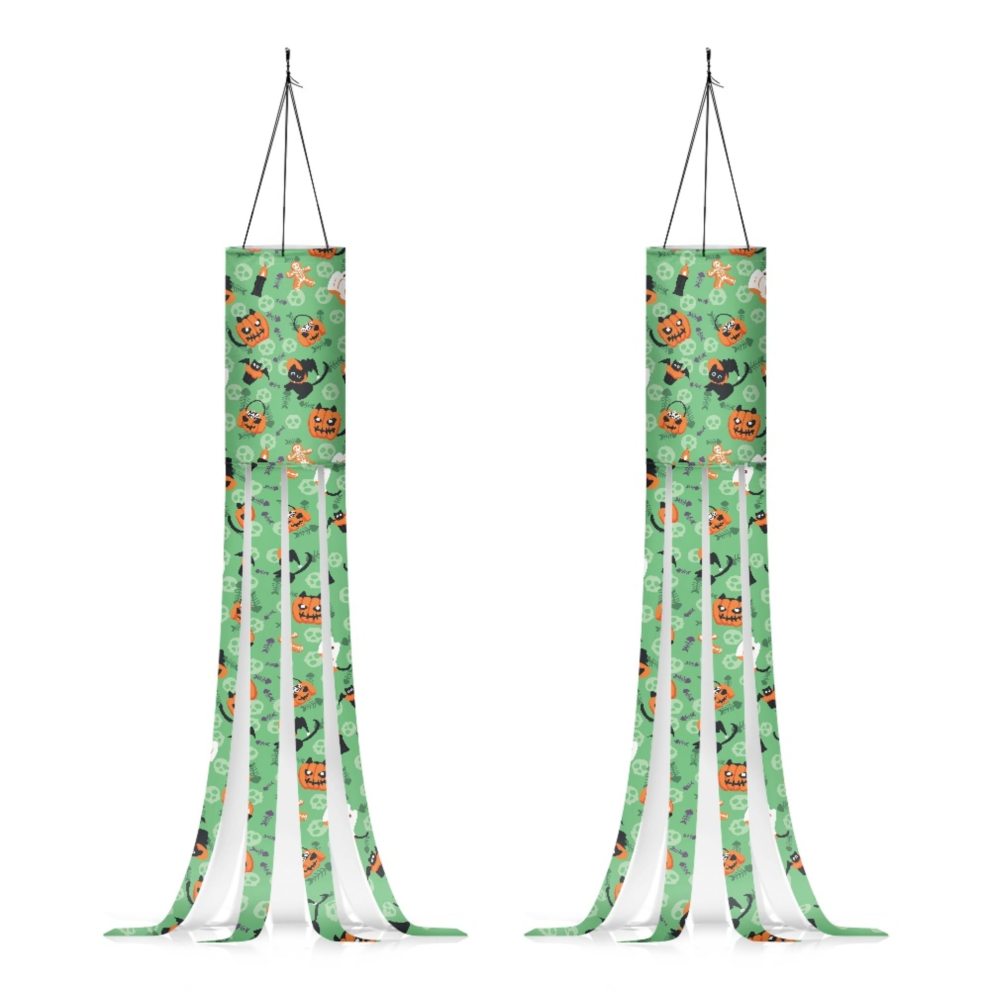 SEANATIVE Halloween Pumpkin Windsocks Outdoor Handing 40 Inch Black Cat ...