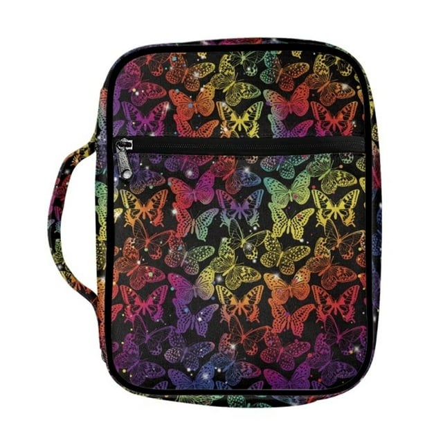 SEANATIVE Hippie Bible Cover Large Capacity Christian Bible Bags Holder with Handle Waterproof ...