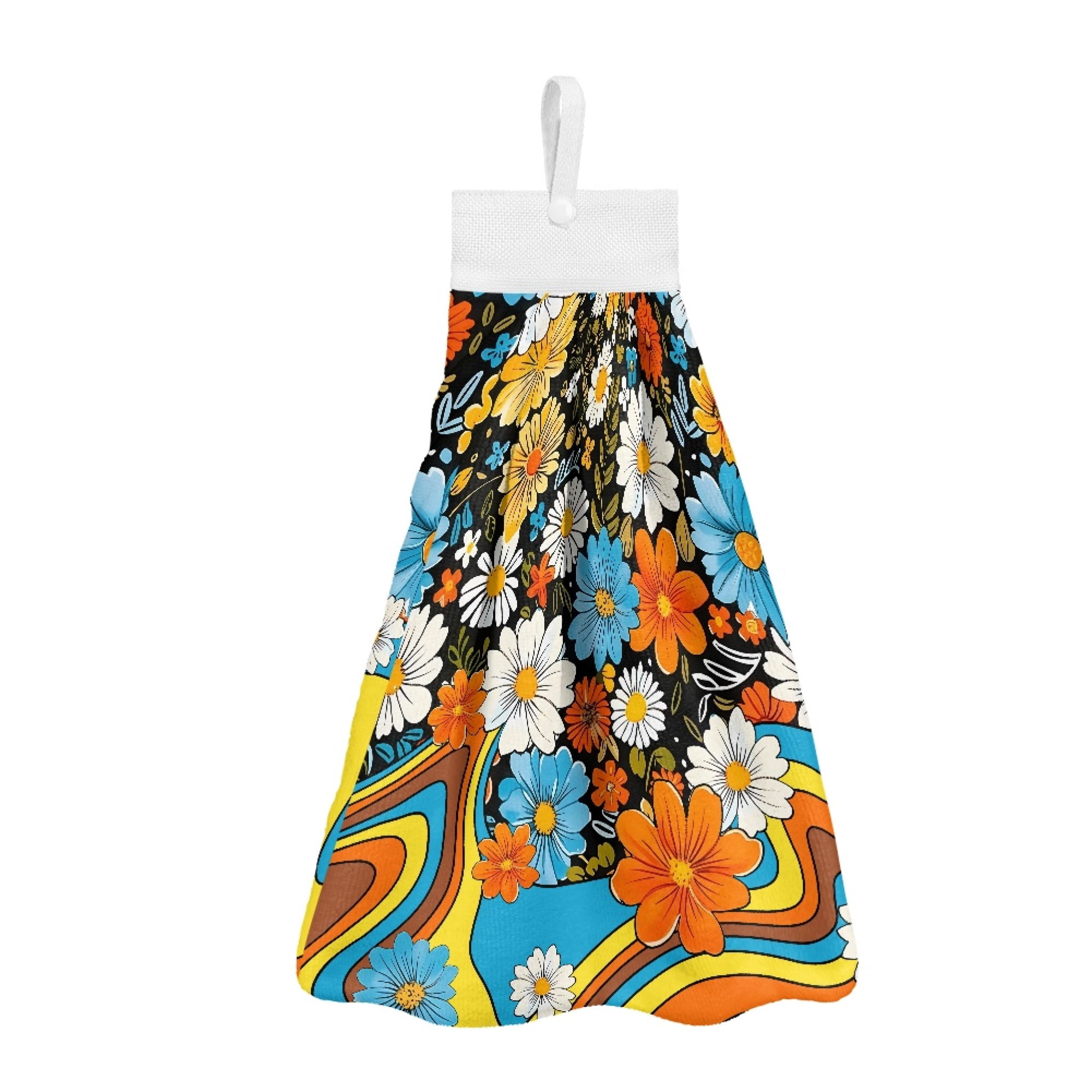 SEANATIVE Hippie Daisy Hanging Hand Towels with Hanging Loops Quick Dry ...