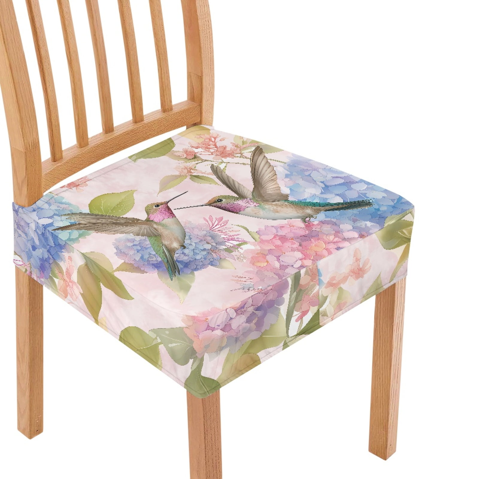 SEANATIVE Hummingbirds Chair Seat Covers Set of 4 Flowers Chair Covers ...
