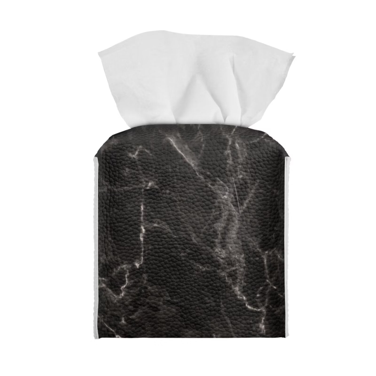 SEANATIVE Leather Tissue Box Cover Square Soft Black Women Tissue Box ...