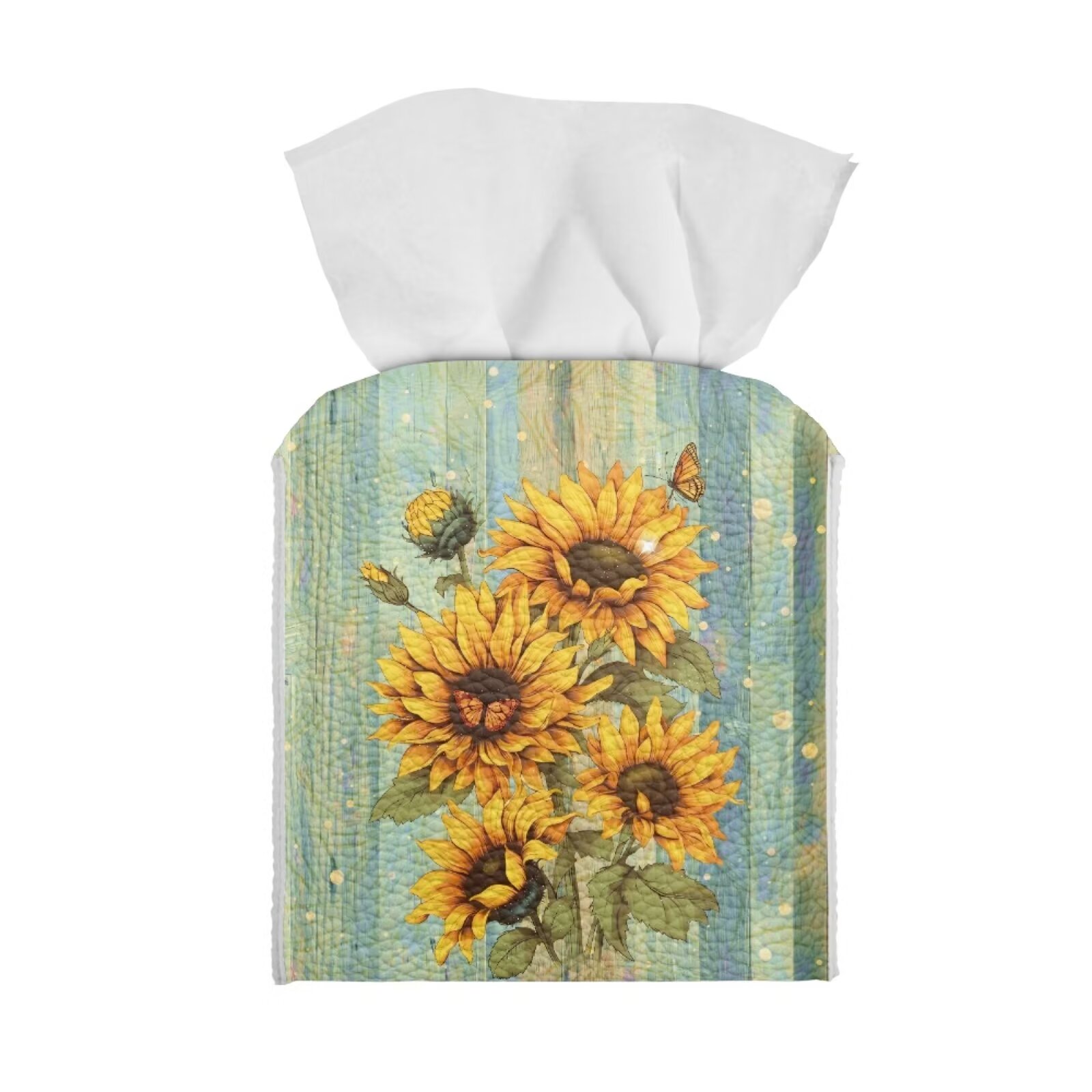 SEANATIVE Leather Tissue Box Holder Reusable Tissue Box Cover Square ...