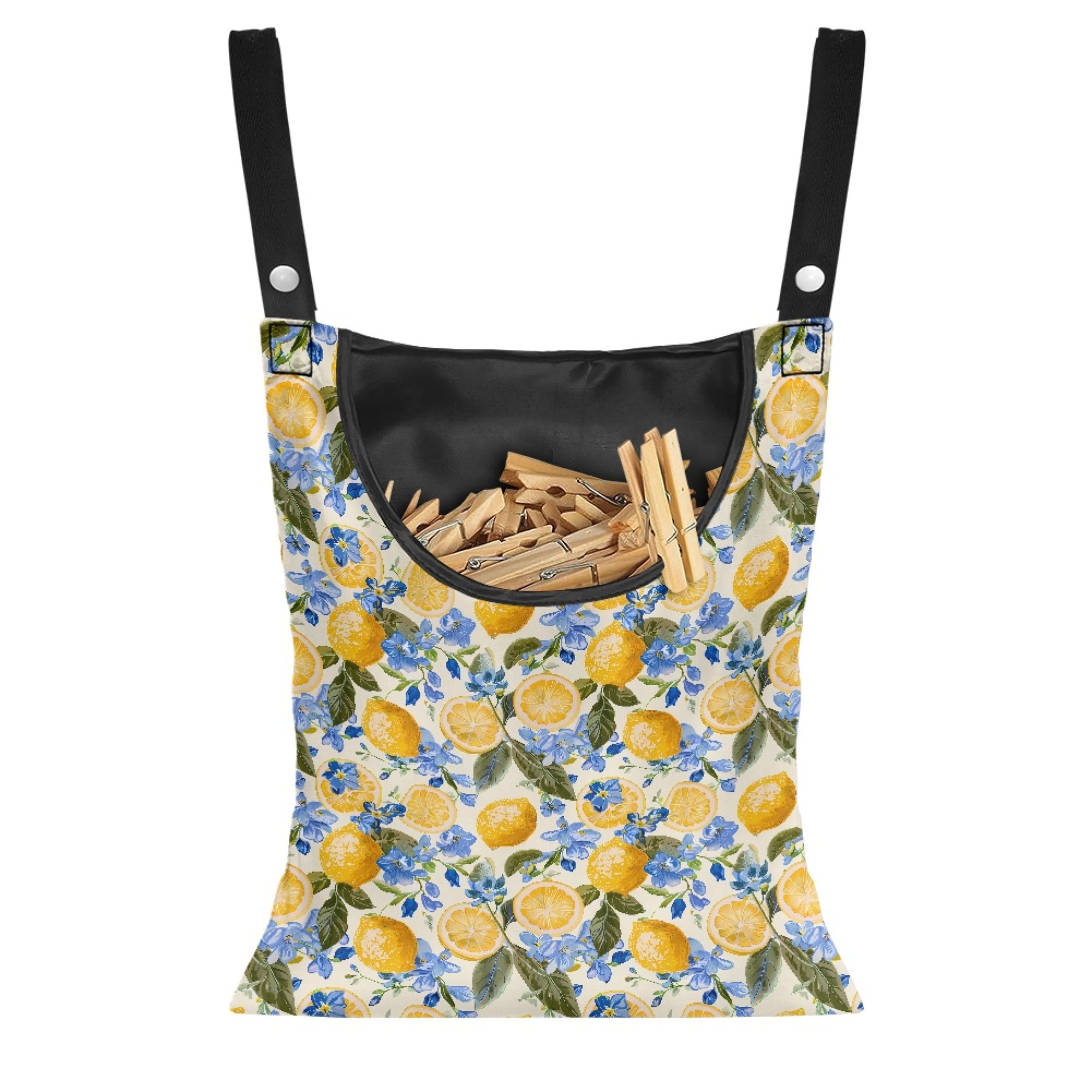 SEANATIVE Lemon Clothespin Storage Hanger Bags Soft Laundry Clothespin ...