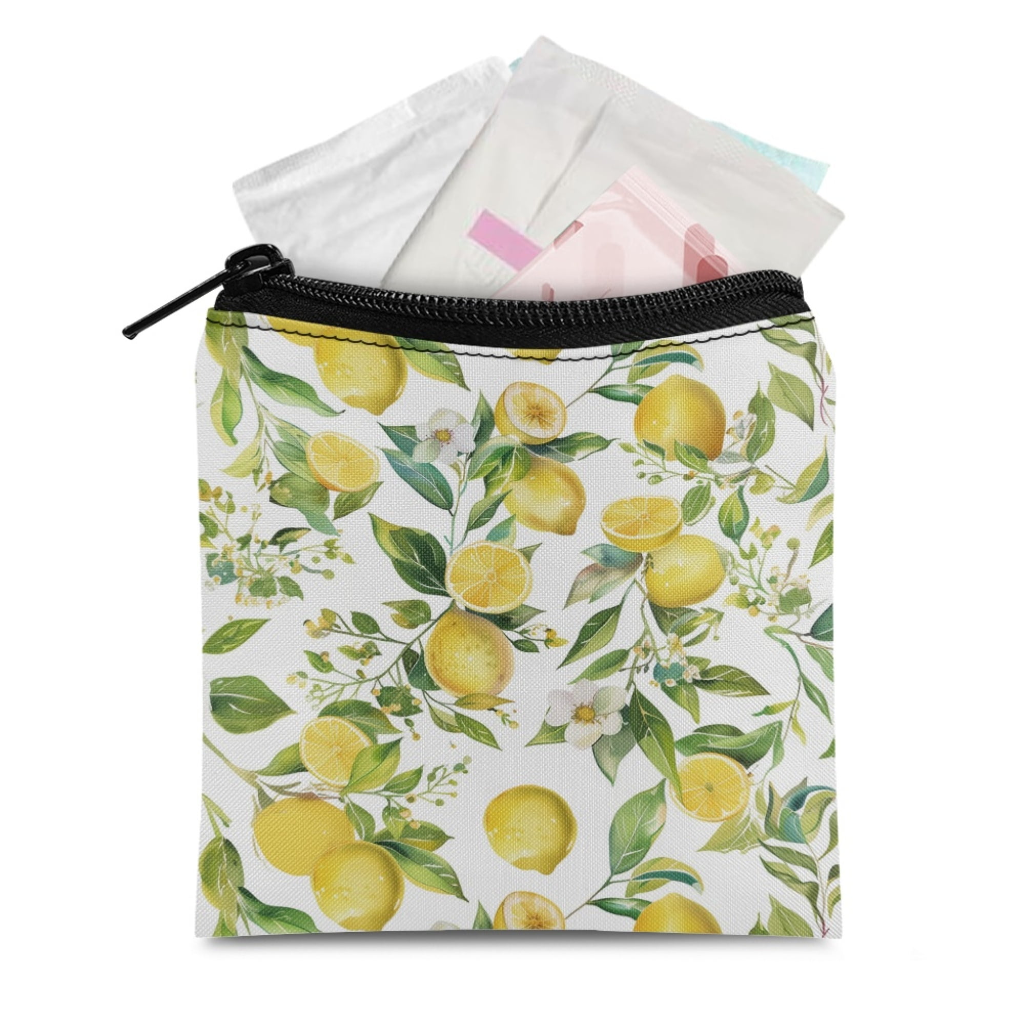 SEANATIVE Lemon Fruit Sanitary Napkin Storage Bag for Girls Small Pad ...
