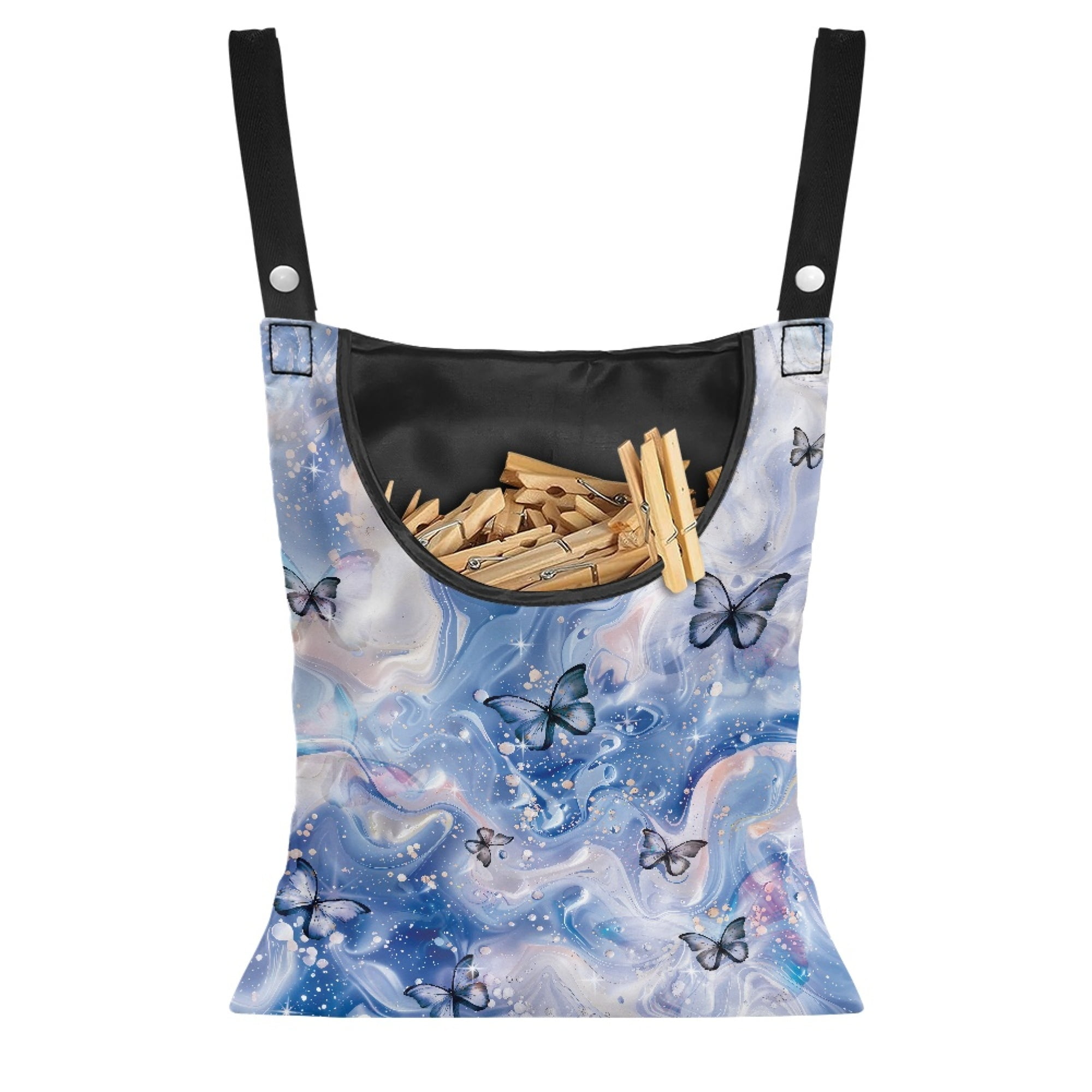 SEANATIVE Marble Stripes Clothes Pin Bags Butterfly Clothespin Bag Holder Soft Clothespin Bag ...