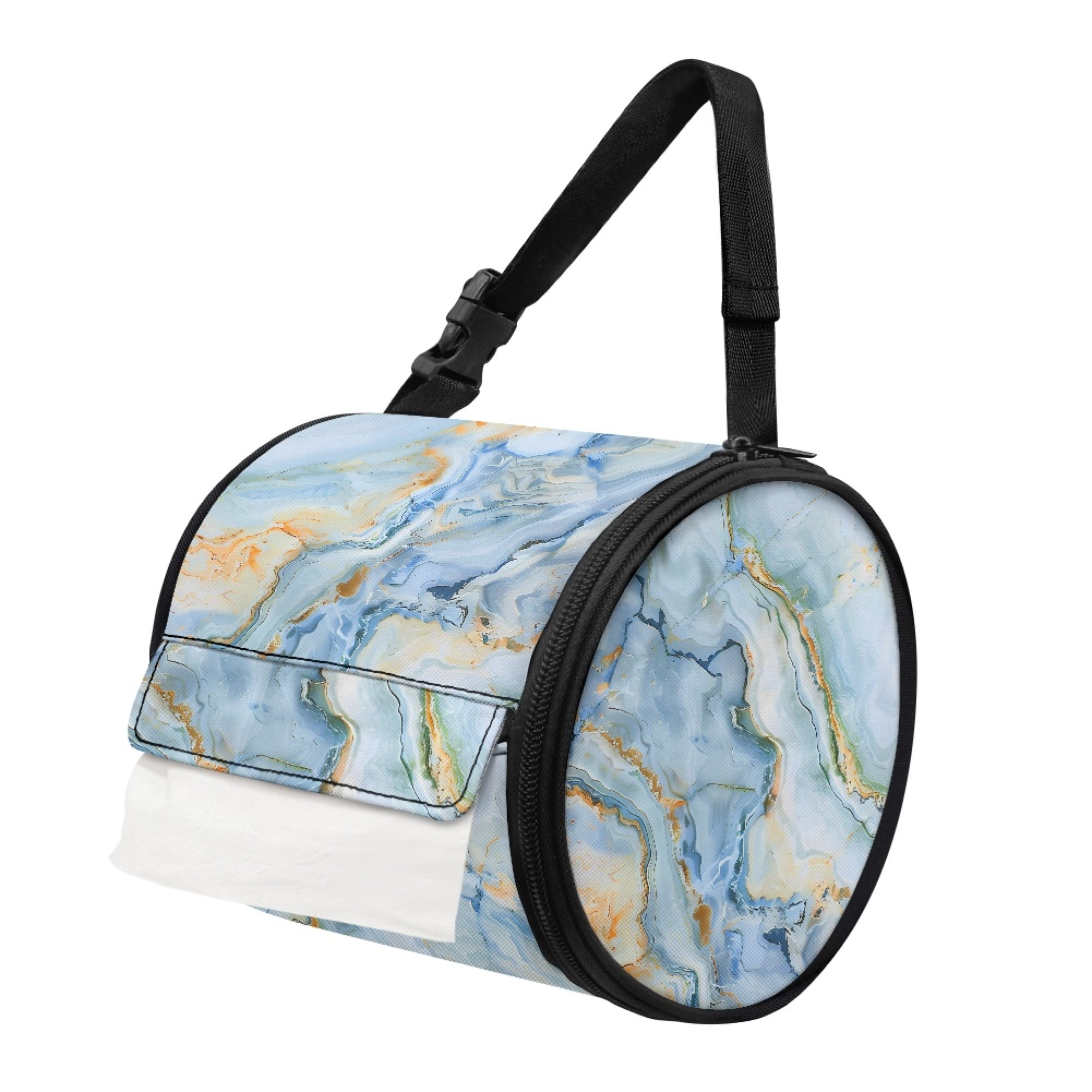 SEANATIVE Marble Stripes Round Toilet Paper Holder Home Decor Portable ...