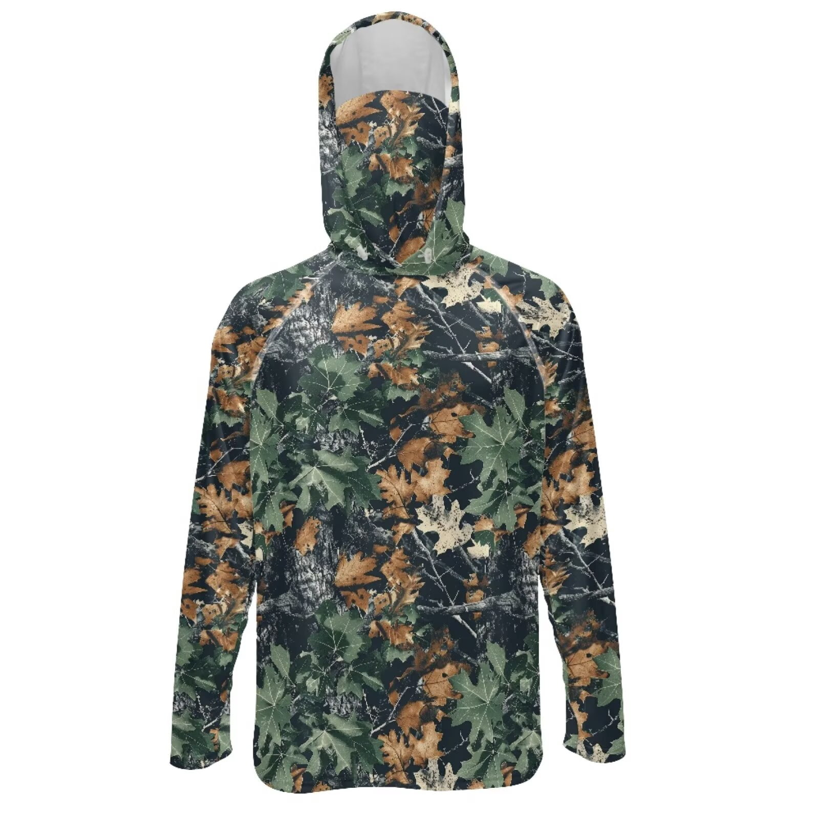SEANATIVE Men's UV Protection Fishing Hoodie with Face Mask, Full ...