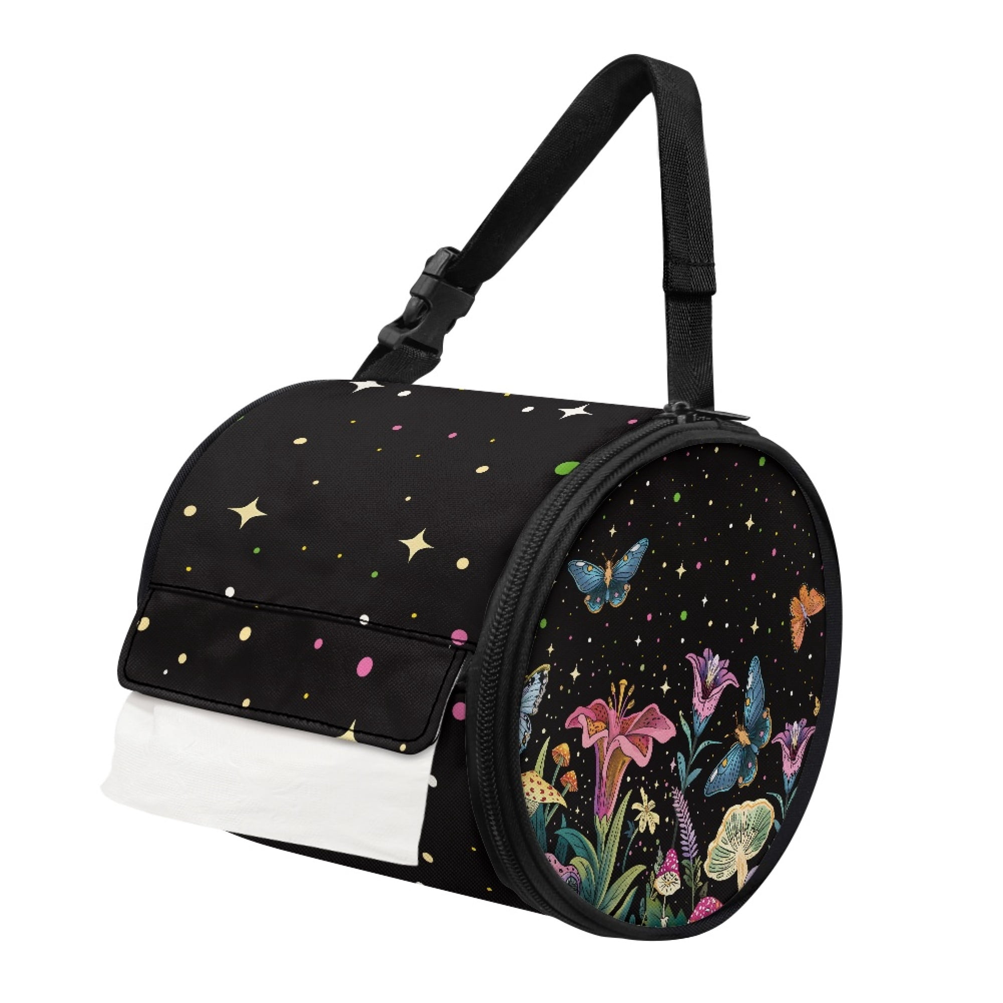 SEANATIVE Mushroom Floral Round Tissue Holder Bag Star Butterfly Round ...