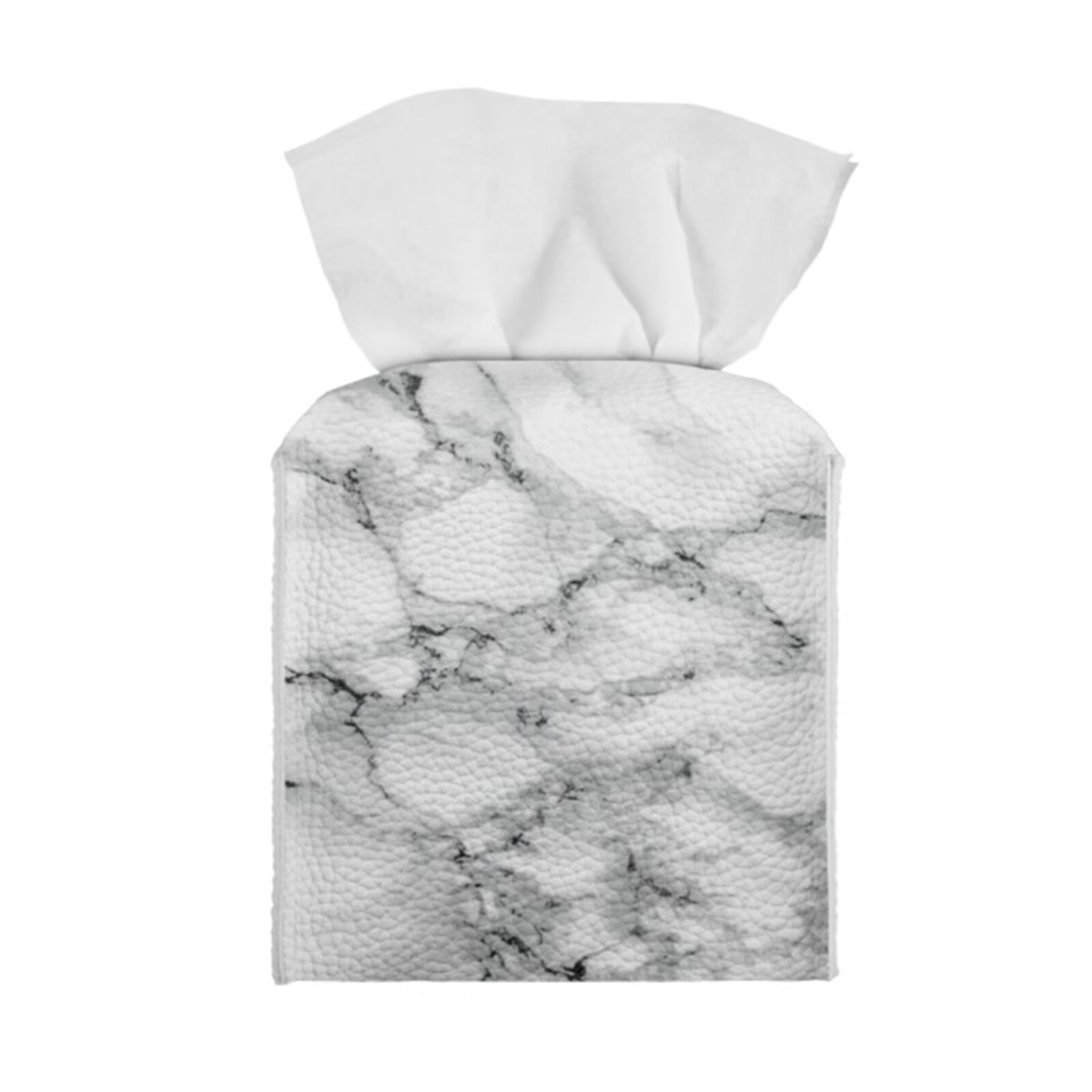 SEANATIVE PU Leather Tissue Box Cover Easy to Clean Square Tissue Box ...