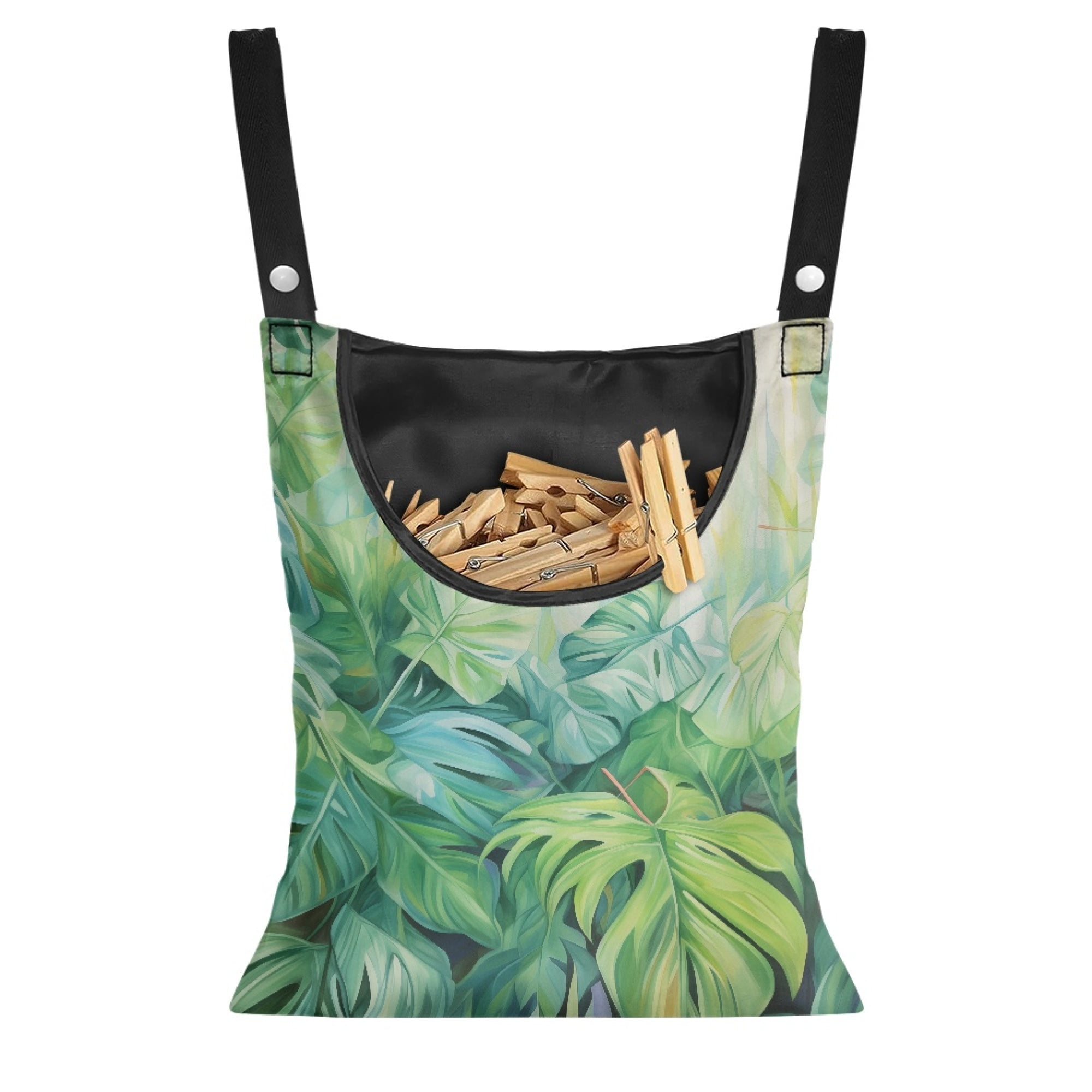 SEANATIVE Palm Leaf Clothespin Bag with Hanging Hook Aesthetic Laundry ...