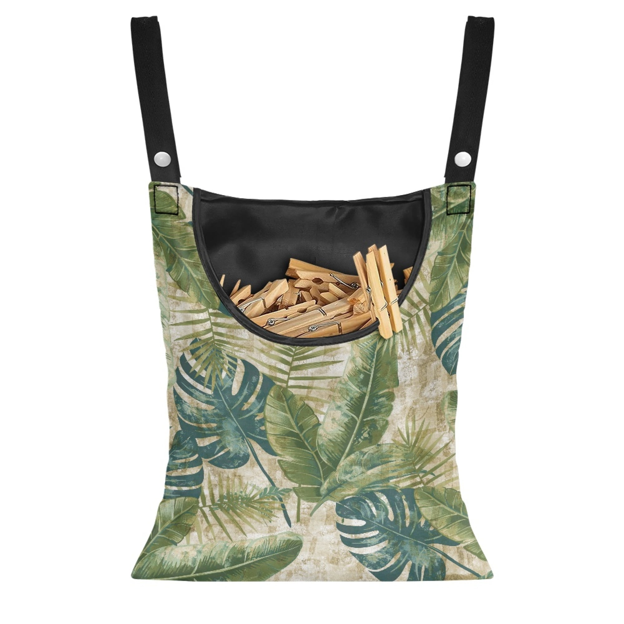SEANATIVE Palm Leaf Clothespin Organizer Bag 2 Pack Aesthetic Hanging ...