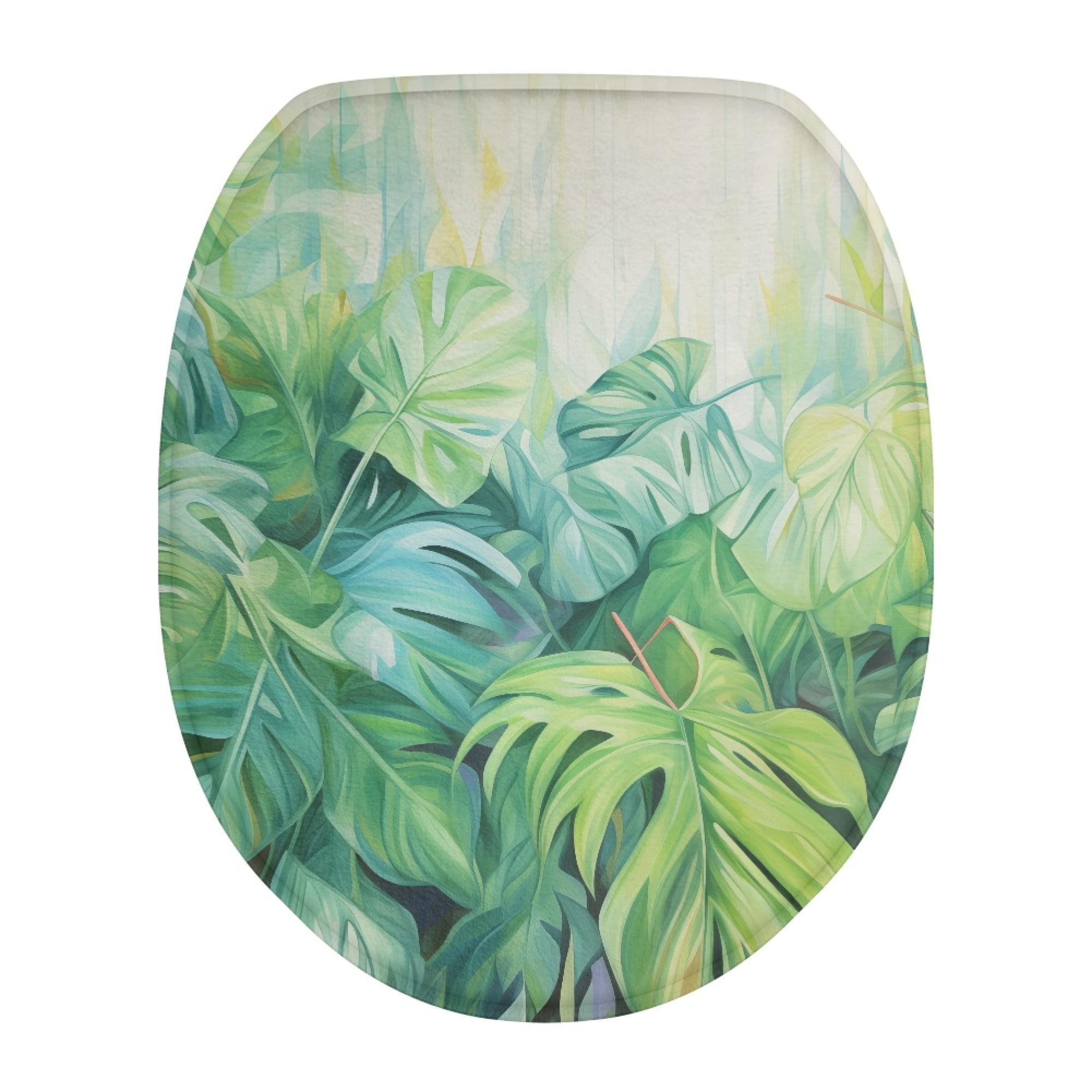 SEANATIVE Palm Leaves Toilet Lid Covers for Bathroom Elongated Toilet ...