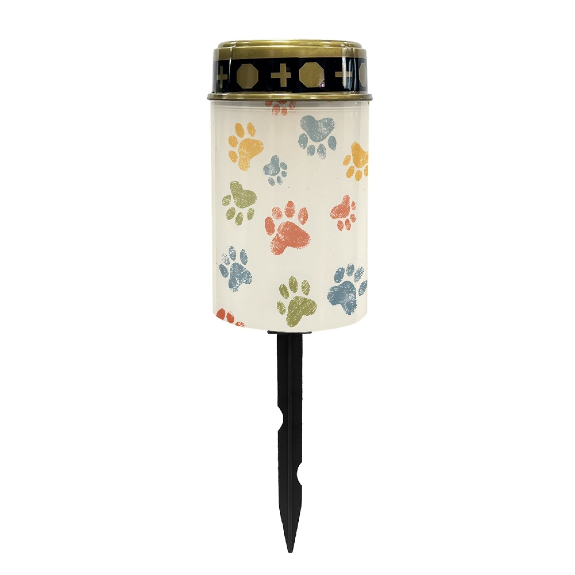 SEANATIVE Paw Print Solar Lights for Cemetery Outside Waterproof Solar ...