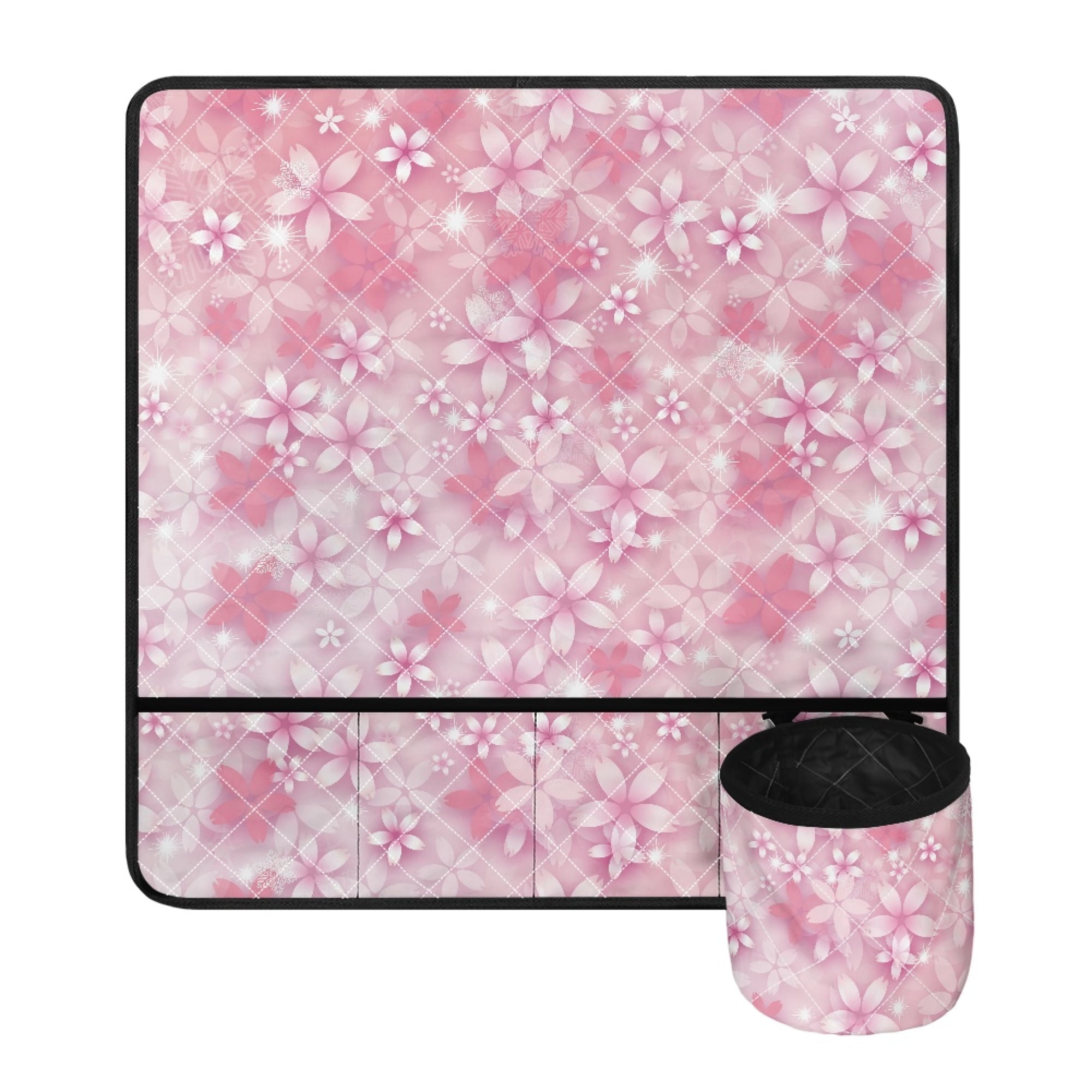 SEANATIVE Pink Cherry Blossom Sewing Machine Pad Organizer Foldable Sew ...