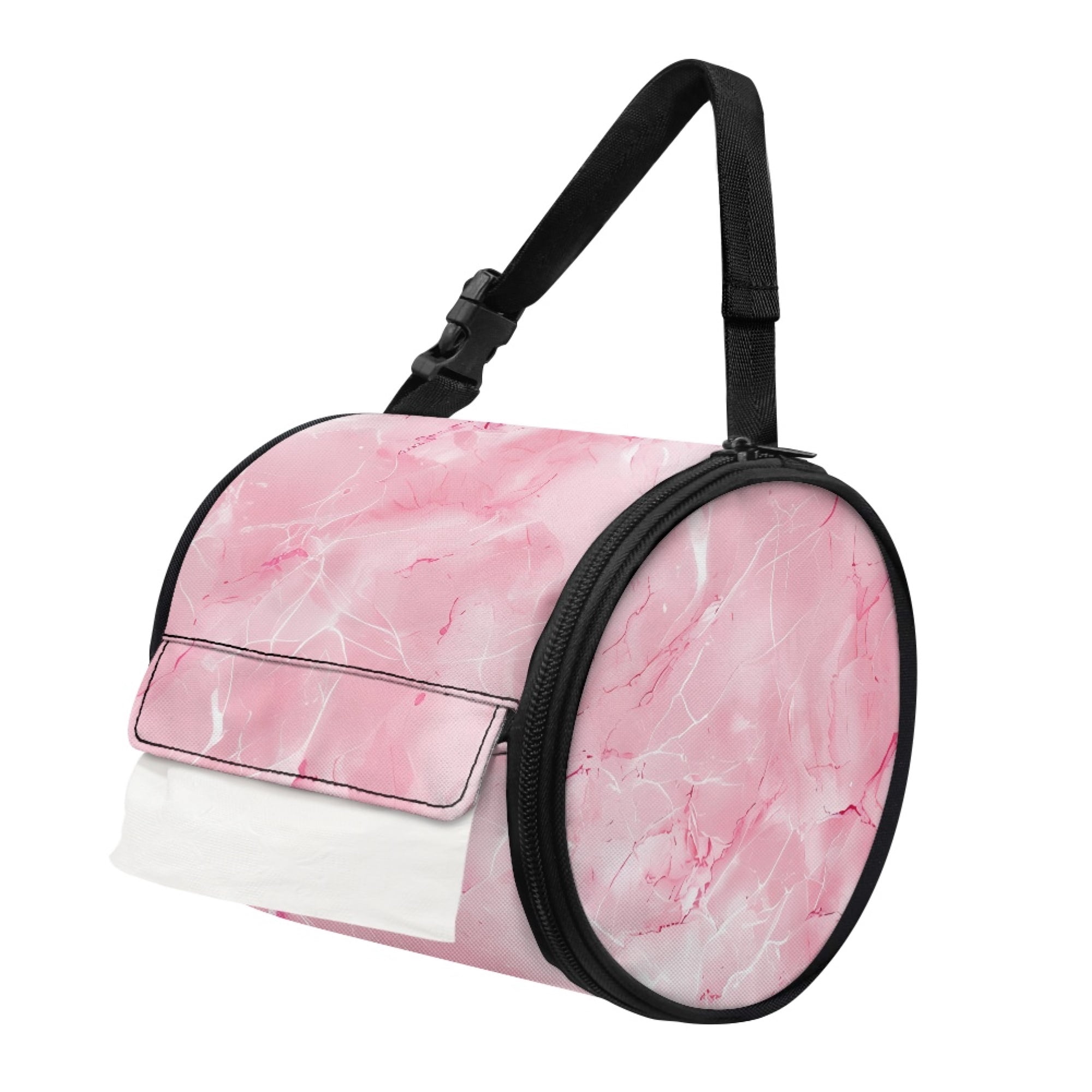 SEANATIVE Pink Marble Stripes Round Tissue Holder Bathroom Accessories ...