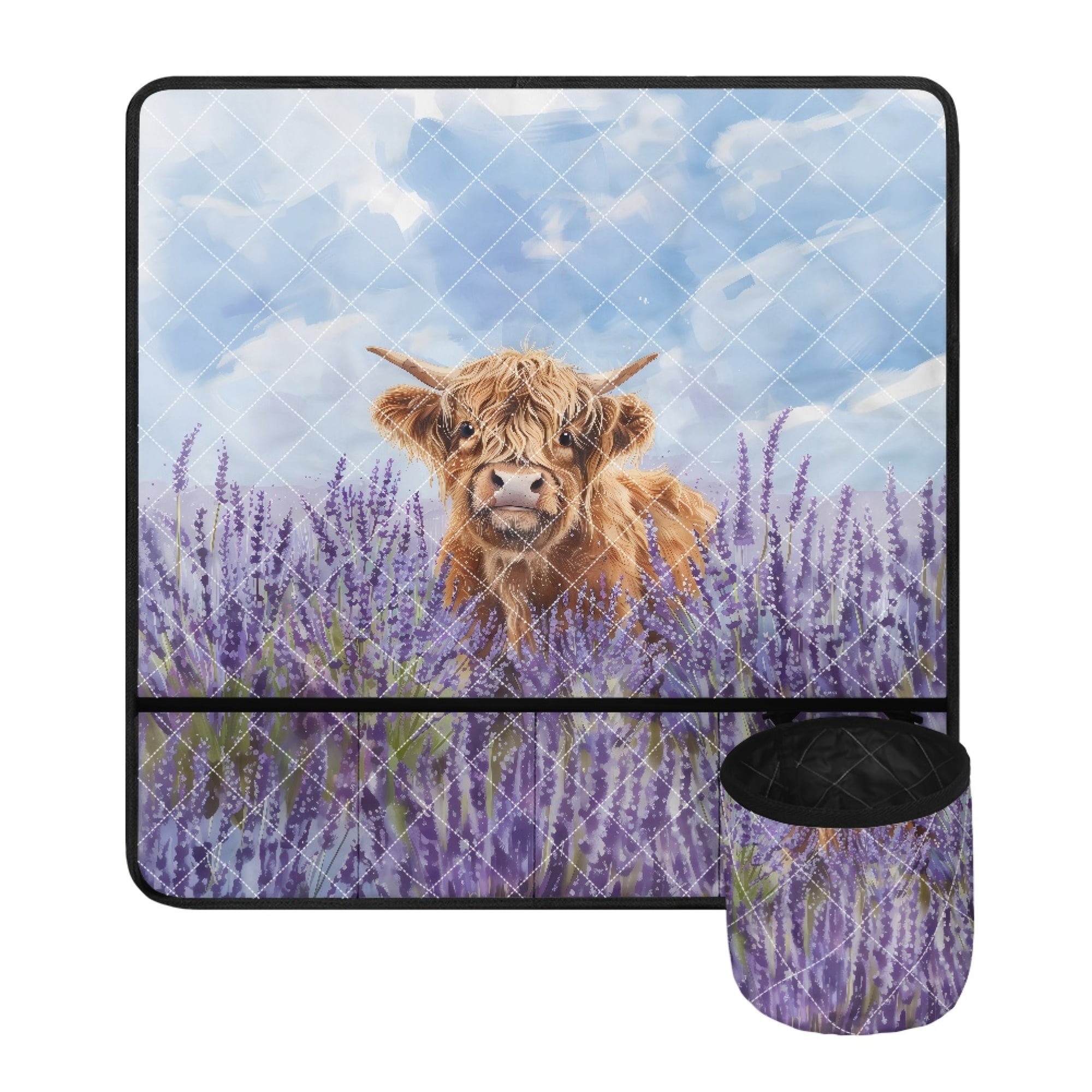 SEANATIVE Purple Lavender Sewing Machine Mat Highland Cow Foldable ...