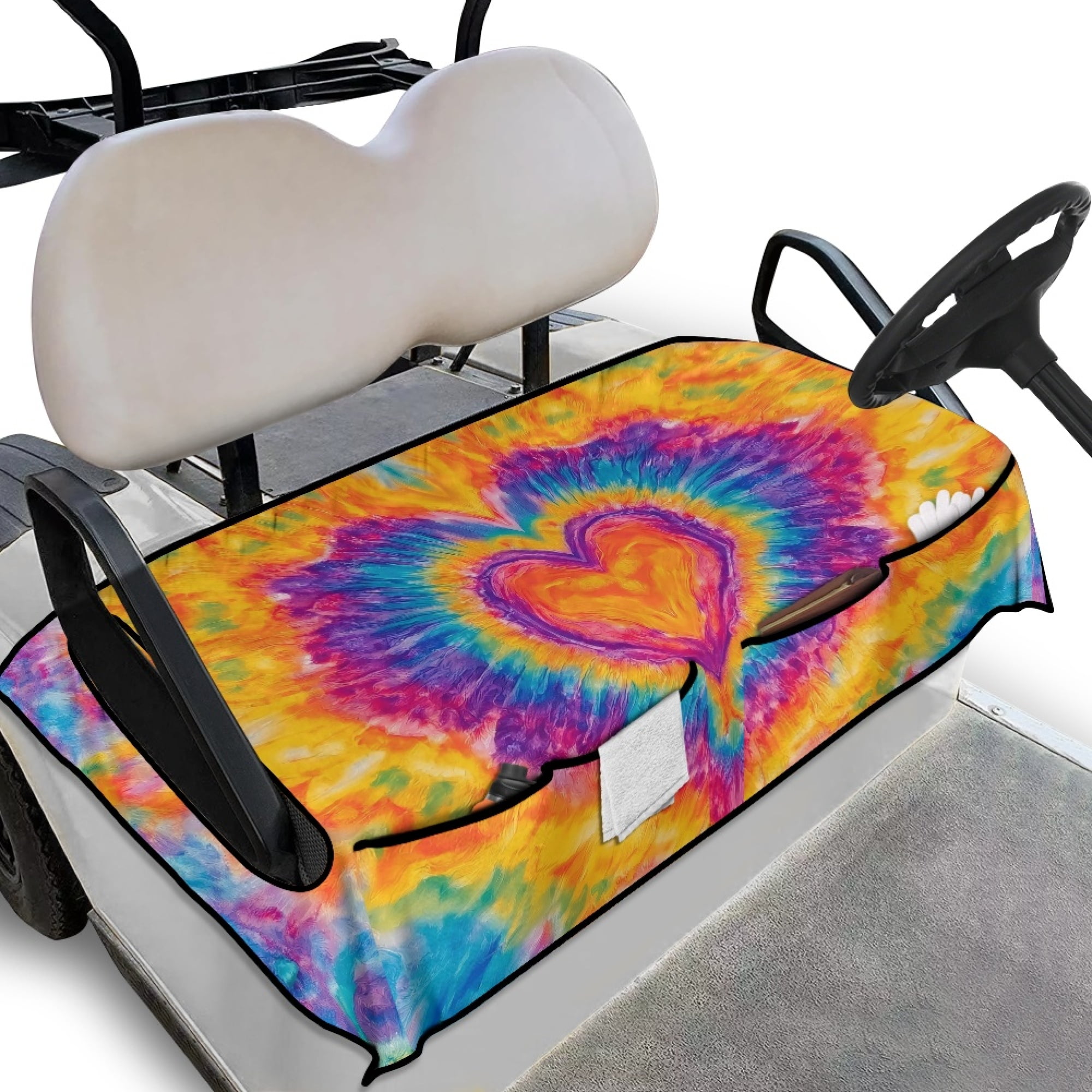 SEANATIVE Rainbow Tie Dye Golf Cart Seat Covers Club Car Seat Towel ...
