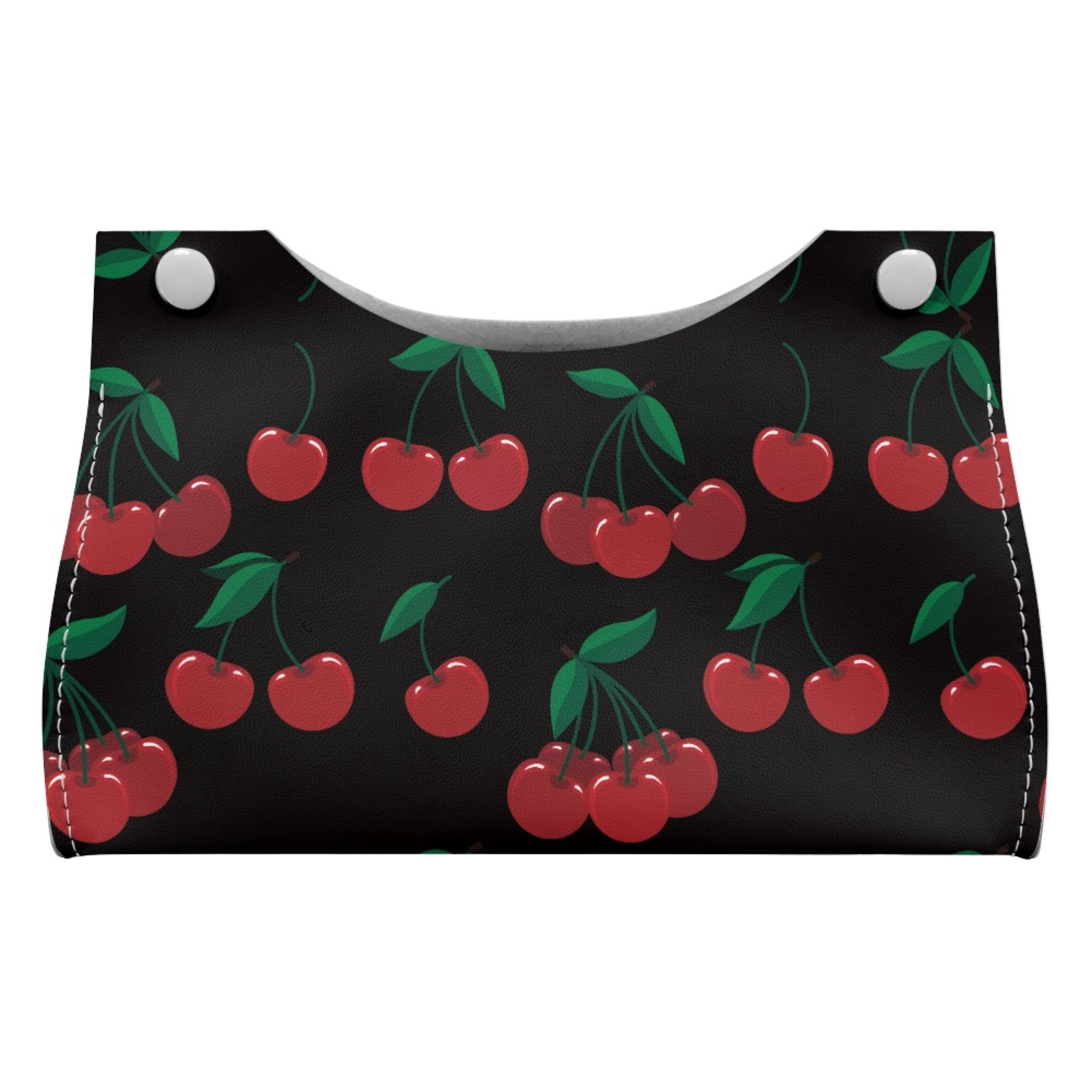 SEANATIVE Red Cherry Tissue Box Cover PU Leather Tissues Holder with ...