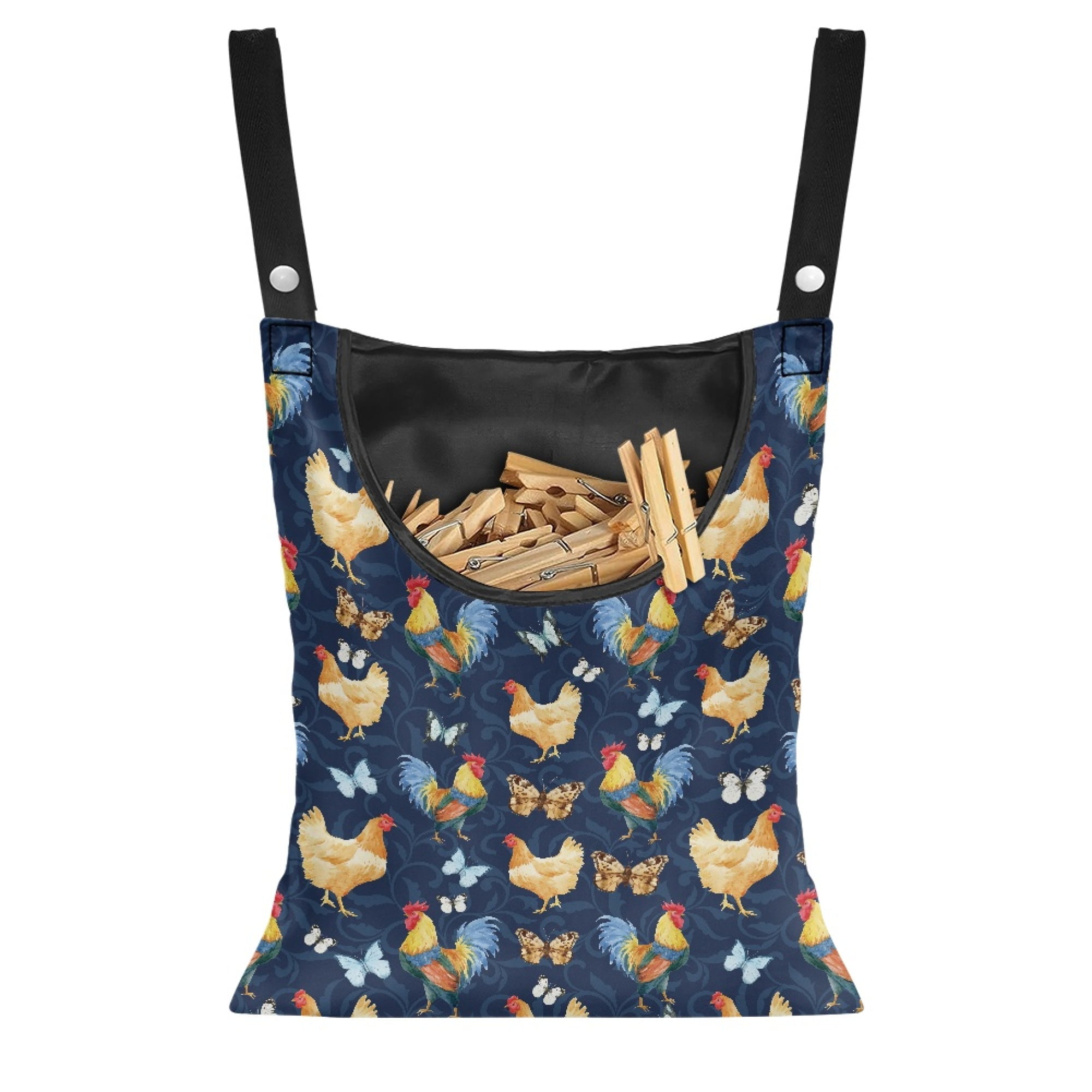 SEANATIVE Rooster Butterfly Clothespin Bags with Hanging Rope Soft ...