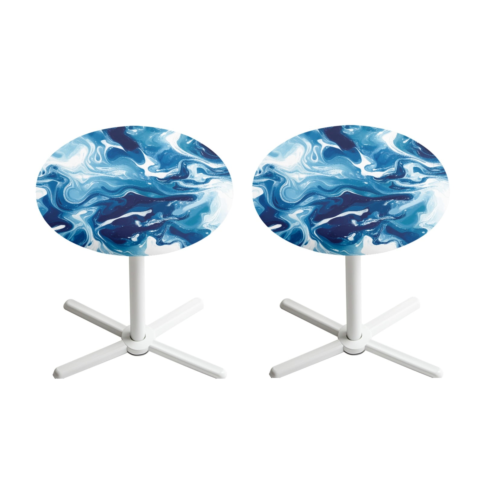 SEANATIVE Round Table Cloths Pack of 2 Fitted Spandex Cocktail Table ...