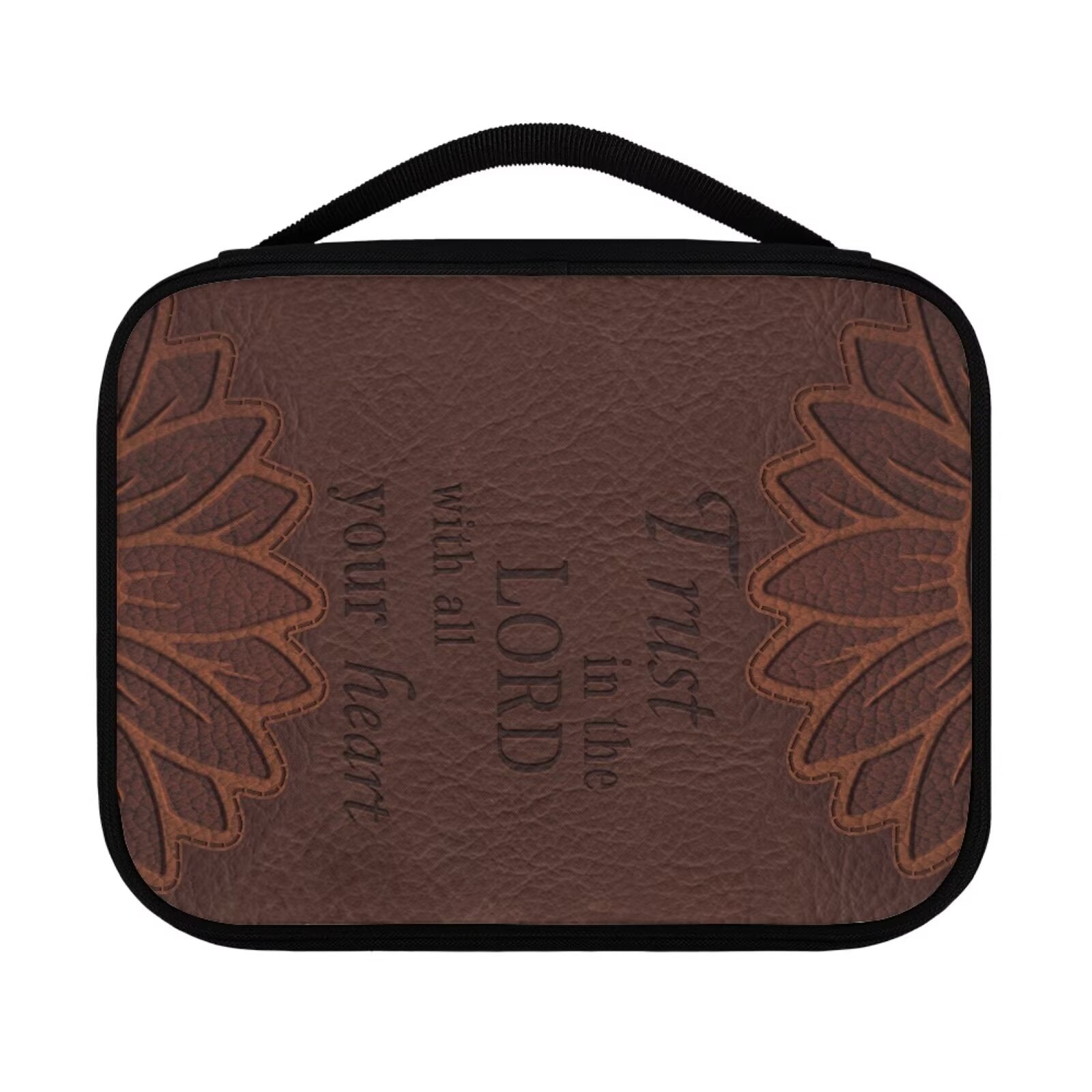 SEANATIVE Scriptures Floral Bible Bag Large Capacity Zip Bible Accessories for Women Waterproof ...