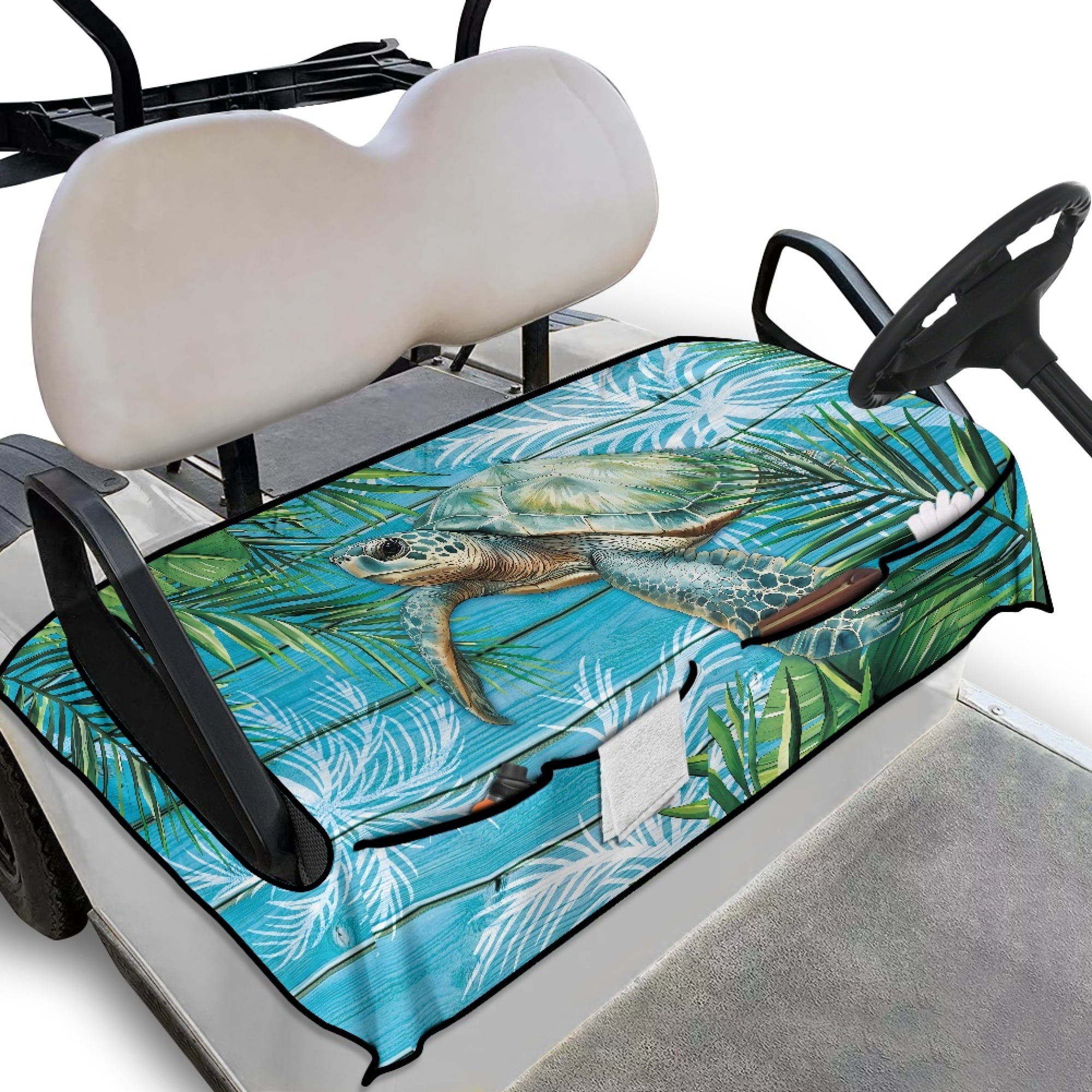 SEANATIVE Sea Turtle Golf Cart Seat Cover with 4 Front Pockets ...