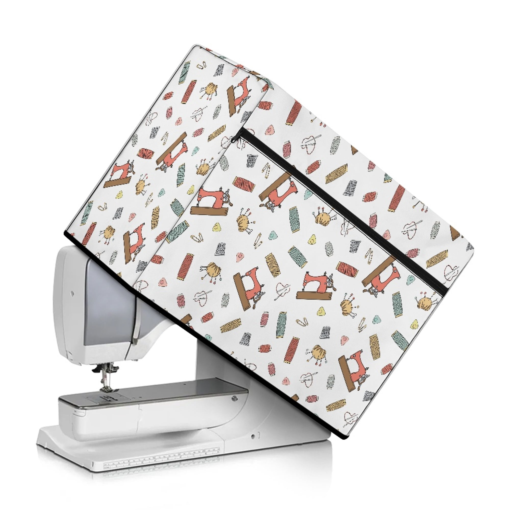 SEANATIVE Sewing Machine Pattern Sewing Machine Dust Cover with Storage ...