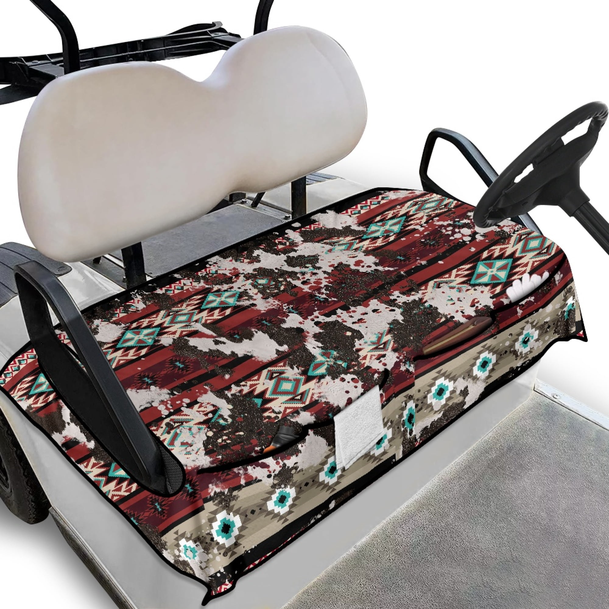 SEANATIVE Southwest Aztec Golf Cart Seat Covers with Pockets Universal ...