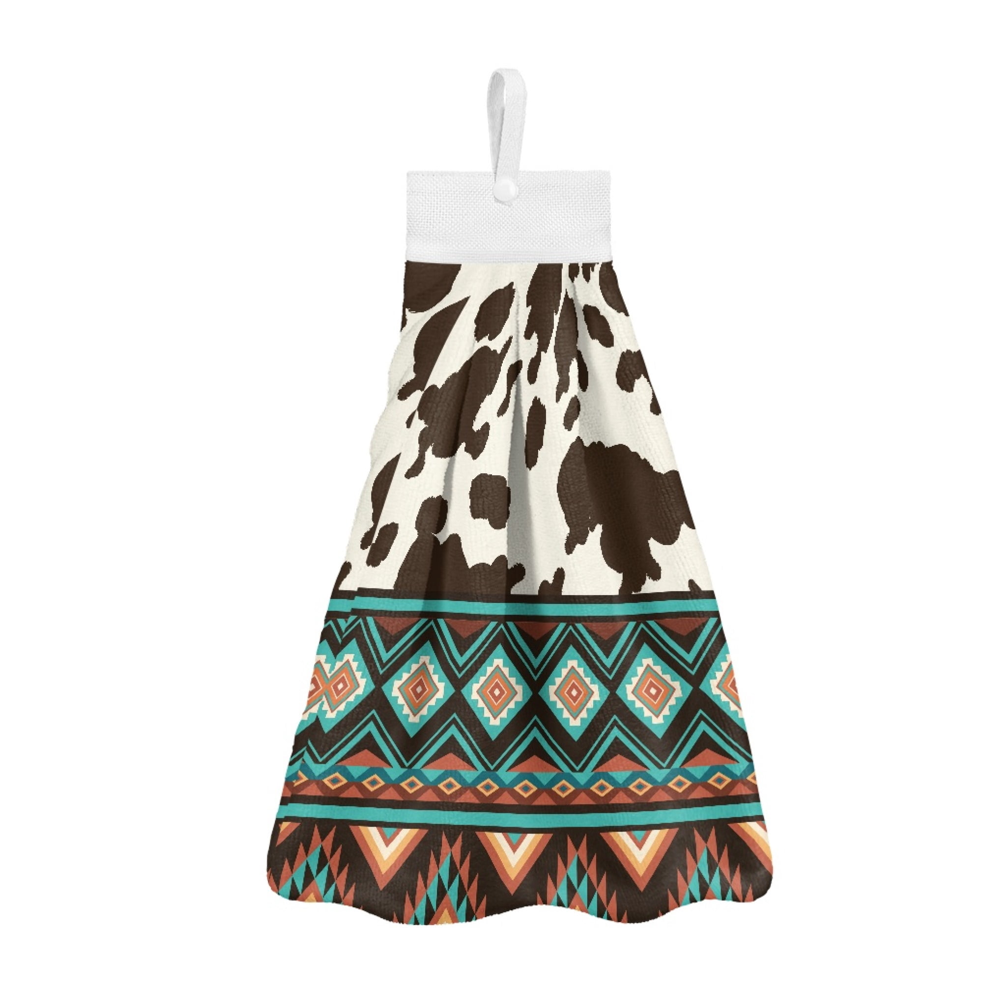SEANATIVE Southwest Aztec Hand Towels for Kitchen Cow Print Hanging ...
