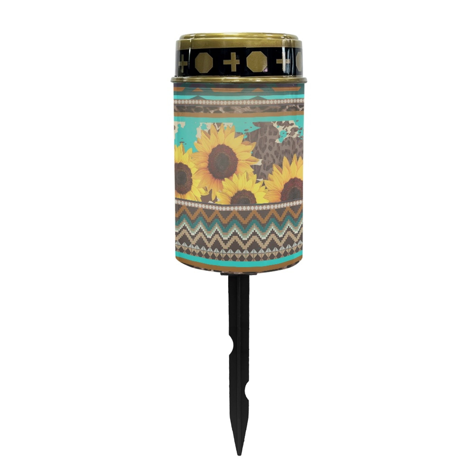 SEANATIVE Southwest Aztec Solar Grave Lights for Cemetery Sunflower ...