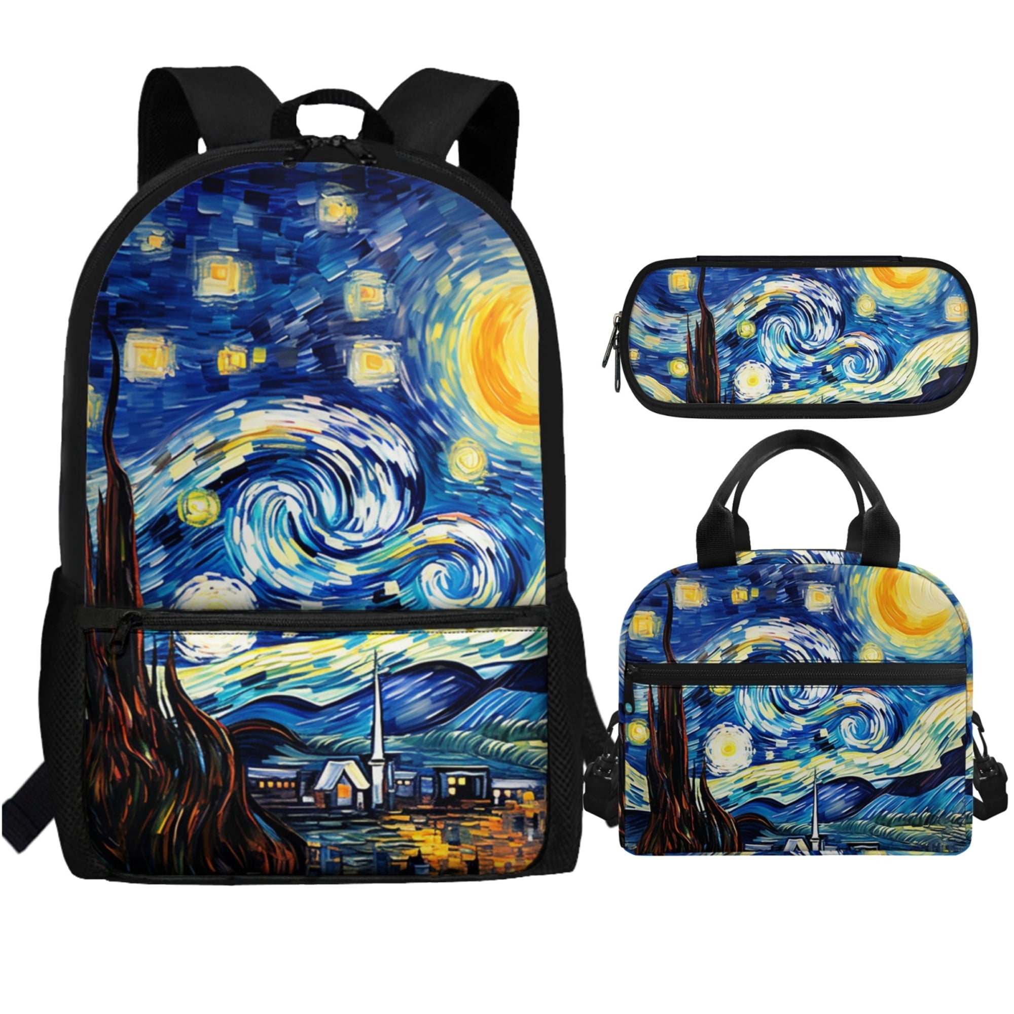 SEANATIVE Starry Sky Backpack and Lunch Bag Set Book Bag for Girls 10 ...