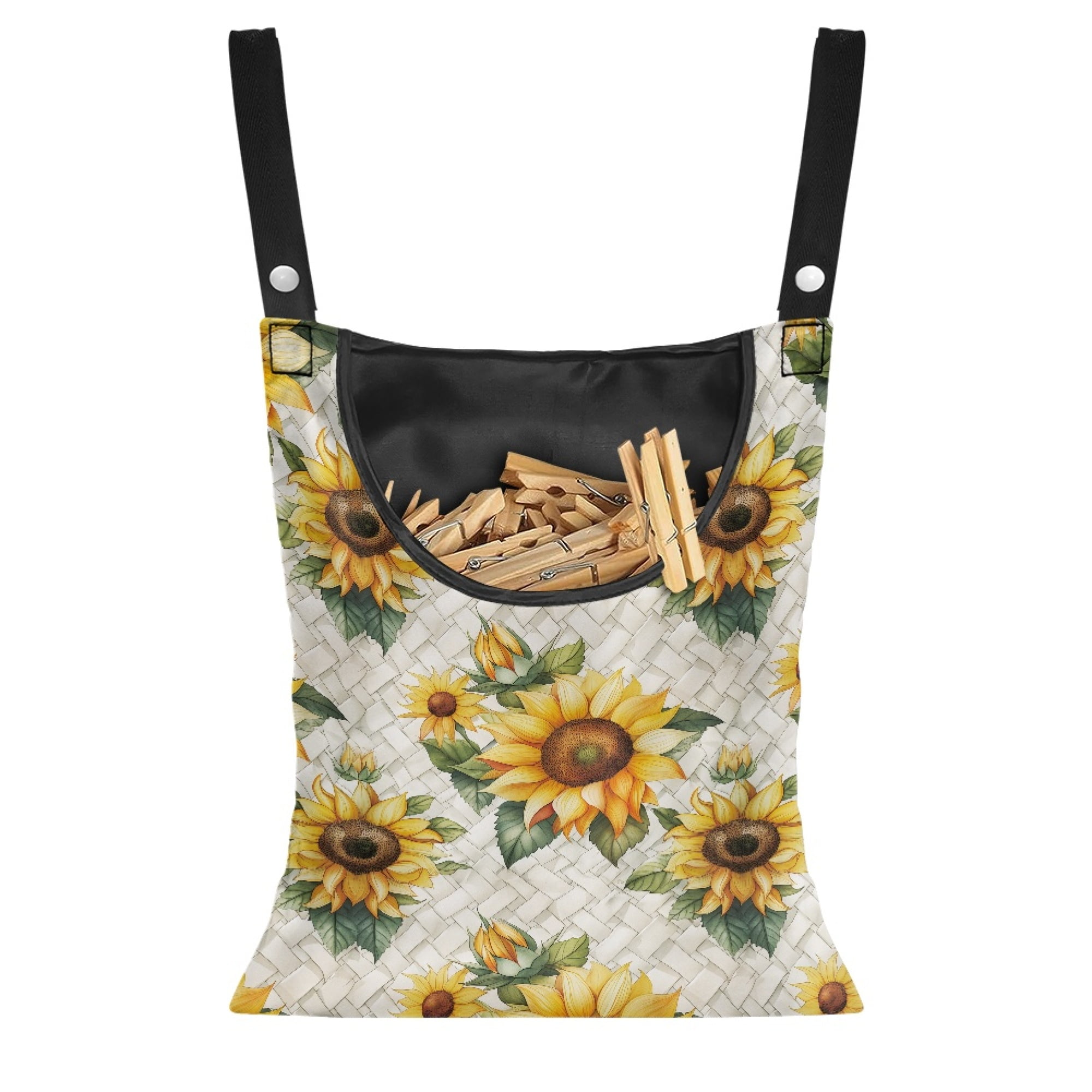 SEANATIVE Sunflower Clothespin Bag with Hanging Hook Summer Laundry ...