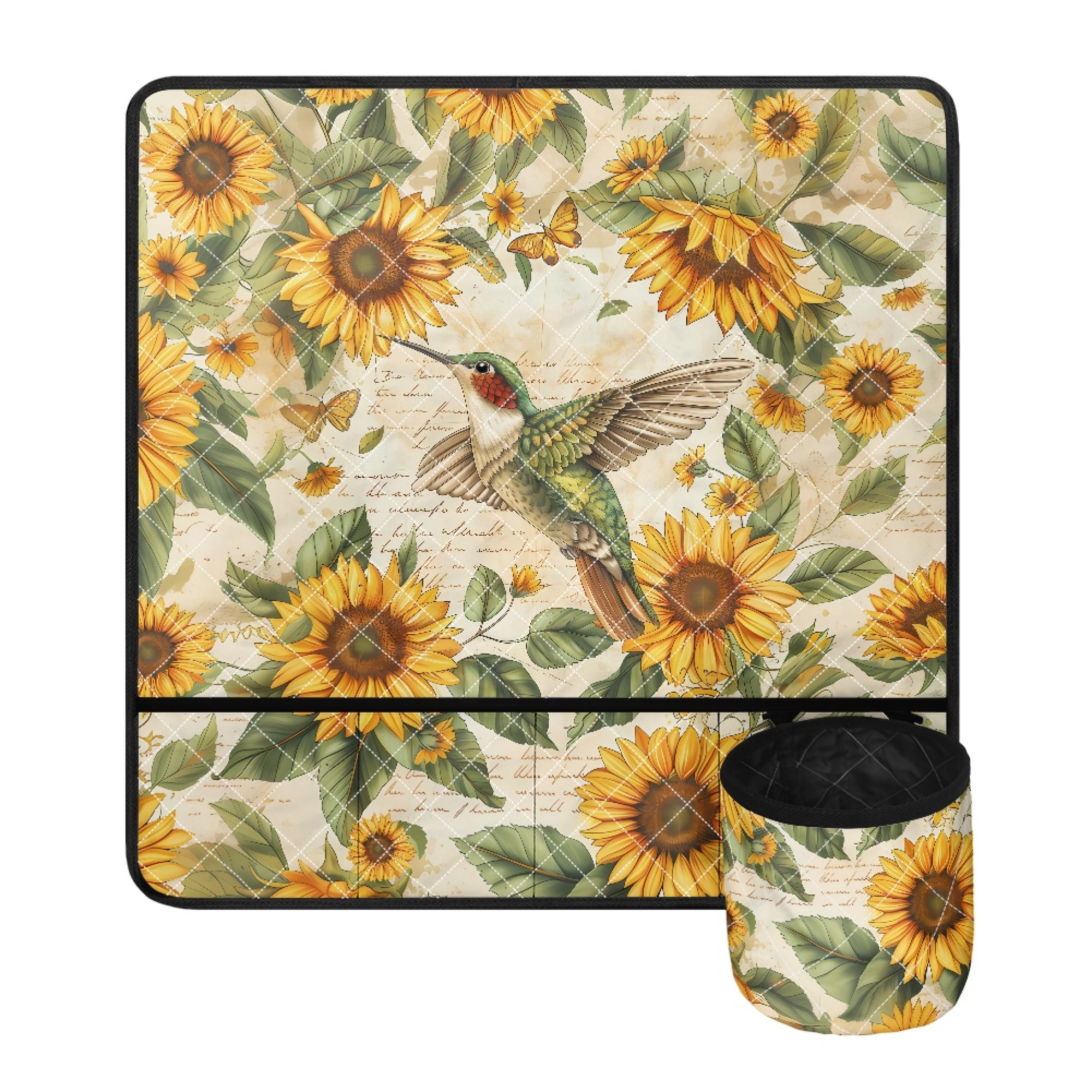 SEANATIVE Sunflower Hummingbird Sewing Machines Table Pad Stain ...