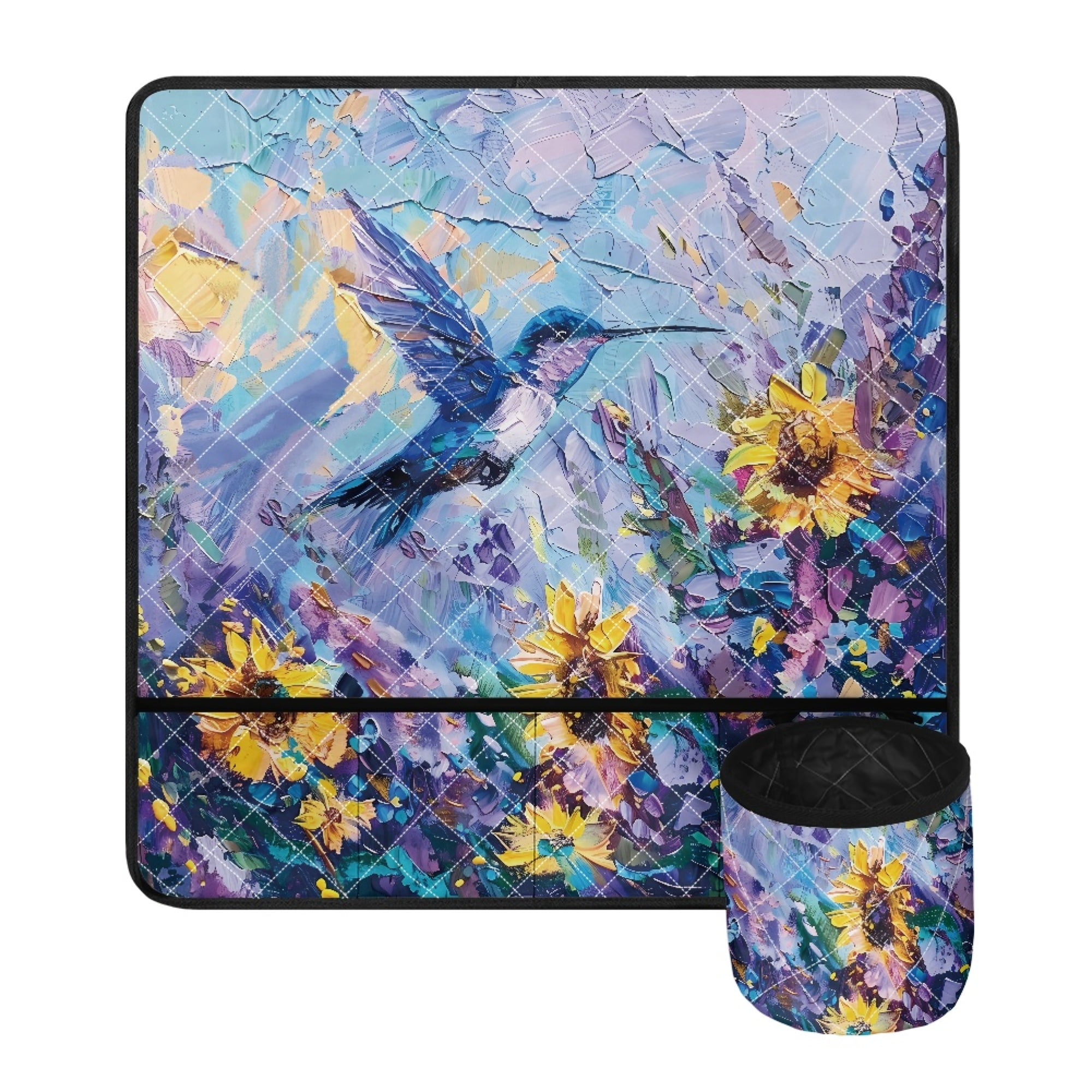 SEANATIVE Sunflower Sewing Machine Muffling Mat Hummingbird Non Slip ...