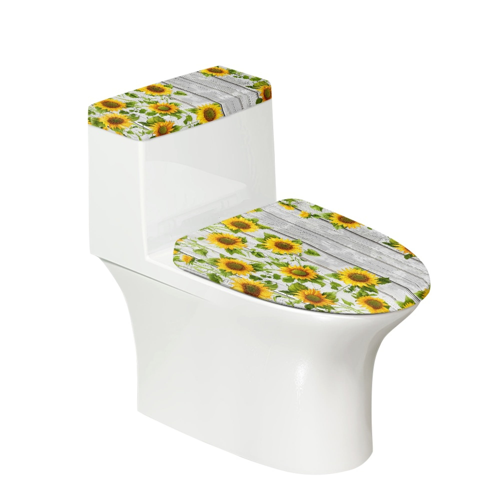 SEANATIVE Sunflower Toilet Seat Cover Set Toilet Tank Lid Pad Protect ...