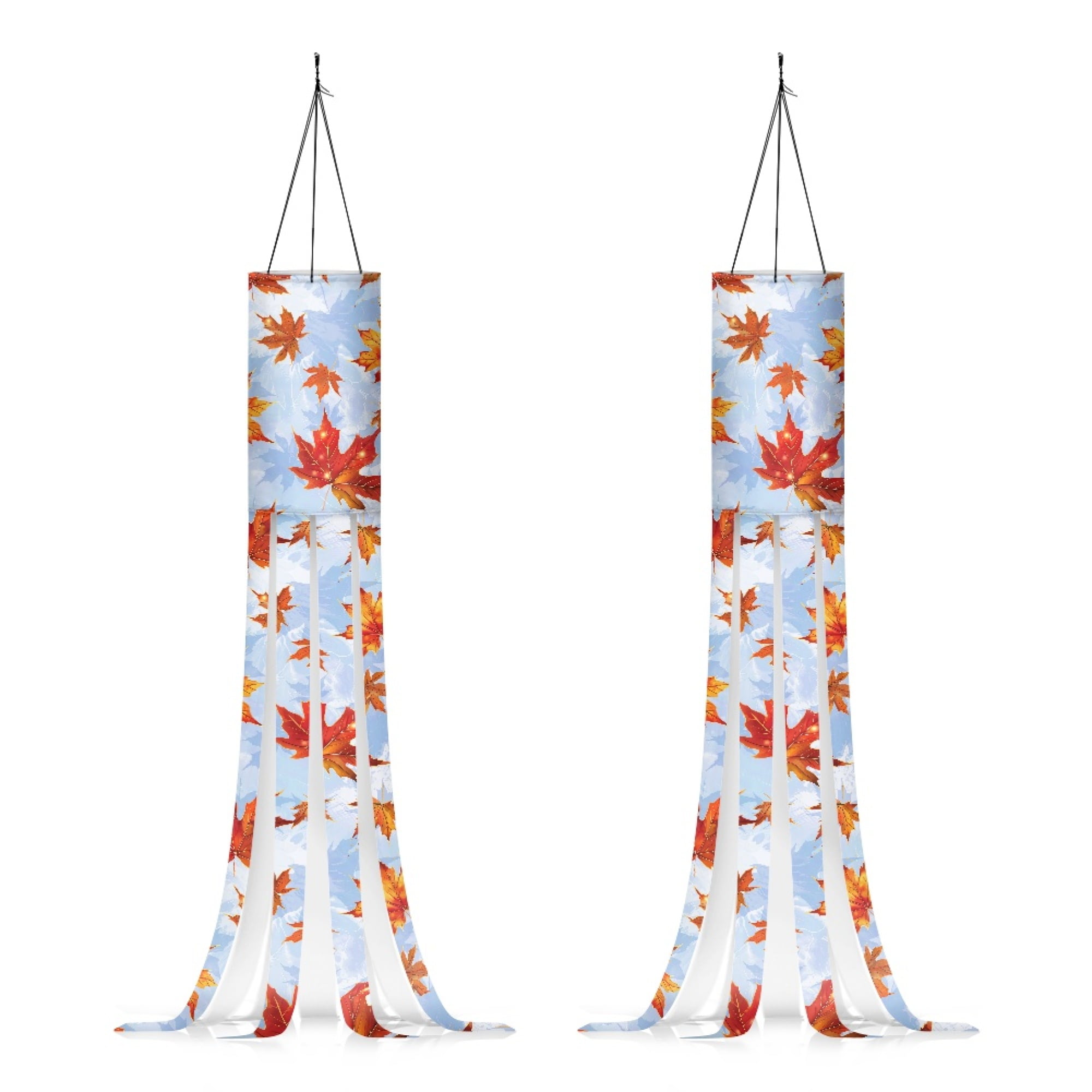 SEANATIVE Thanksgiving Maple Leaf Windsock Pumpkin Windsock Outdoor ...