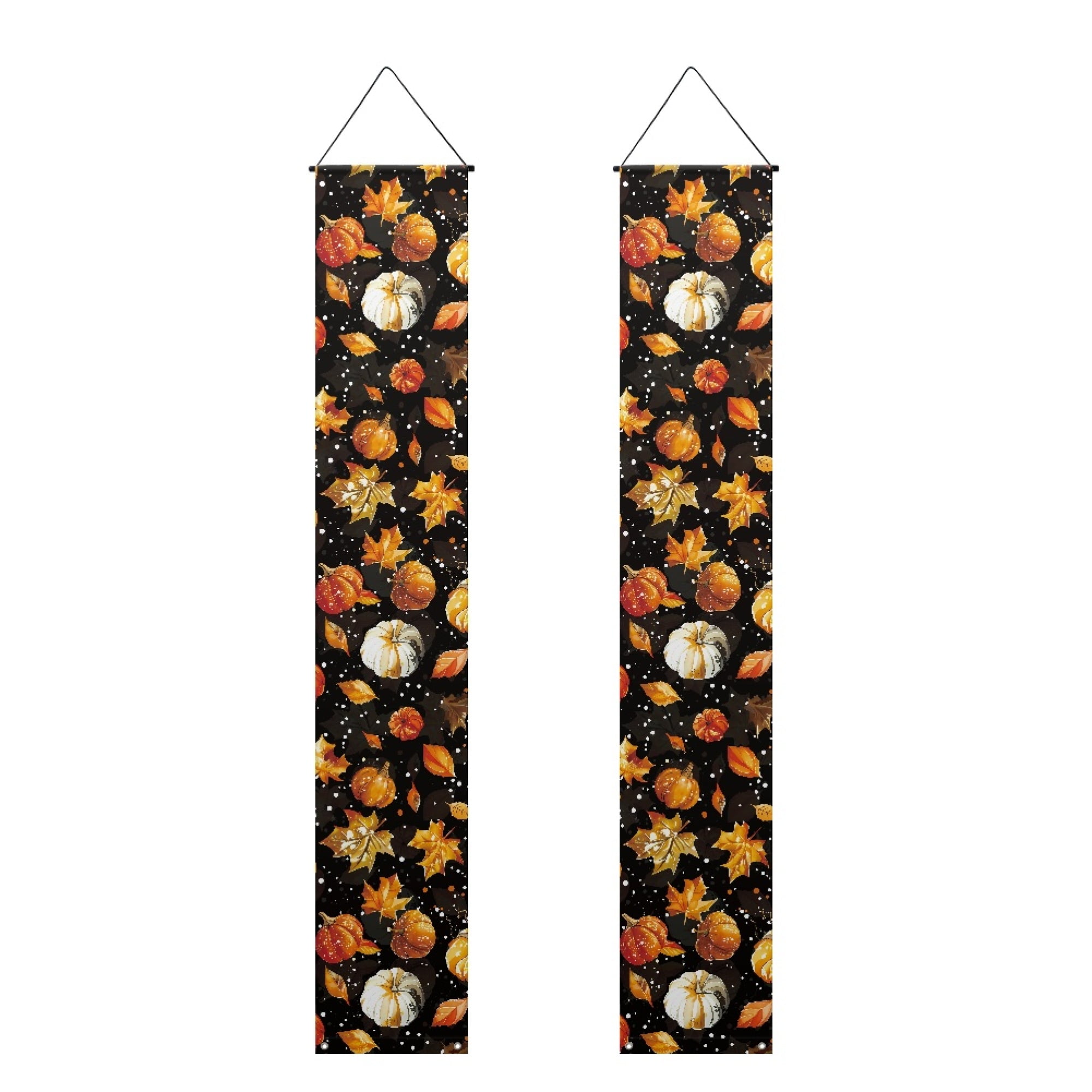 SEANATIVE Thanksgiving Pumpkin Porch Banners 2 PCS Fall Maple Leaf ...