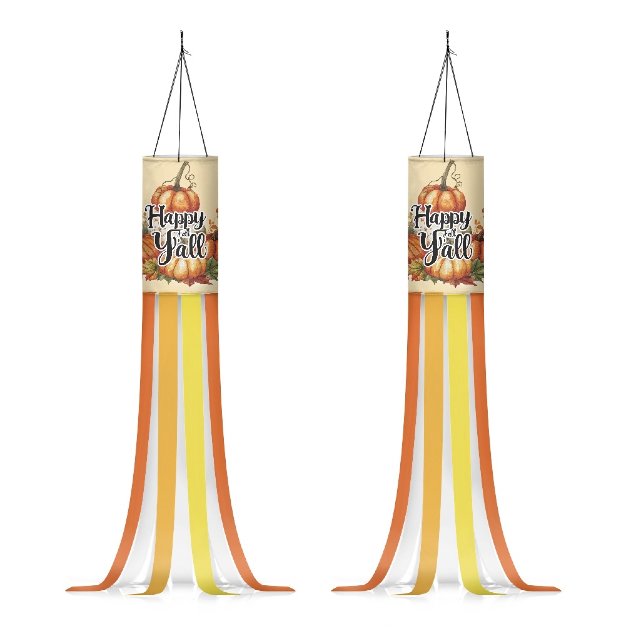SEANATIVE Thanksgiving Pumpkin Windsocks Hanging Flags 2 Pack Wind ...