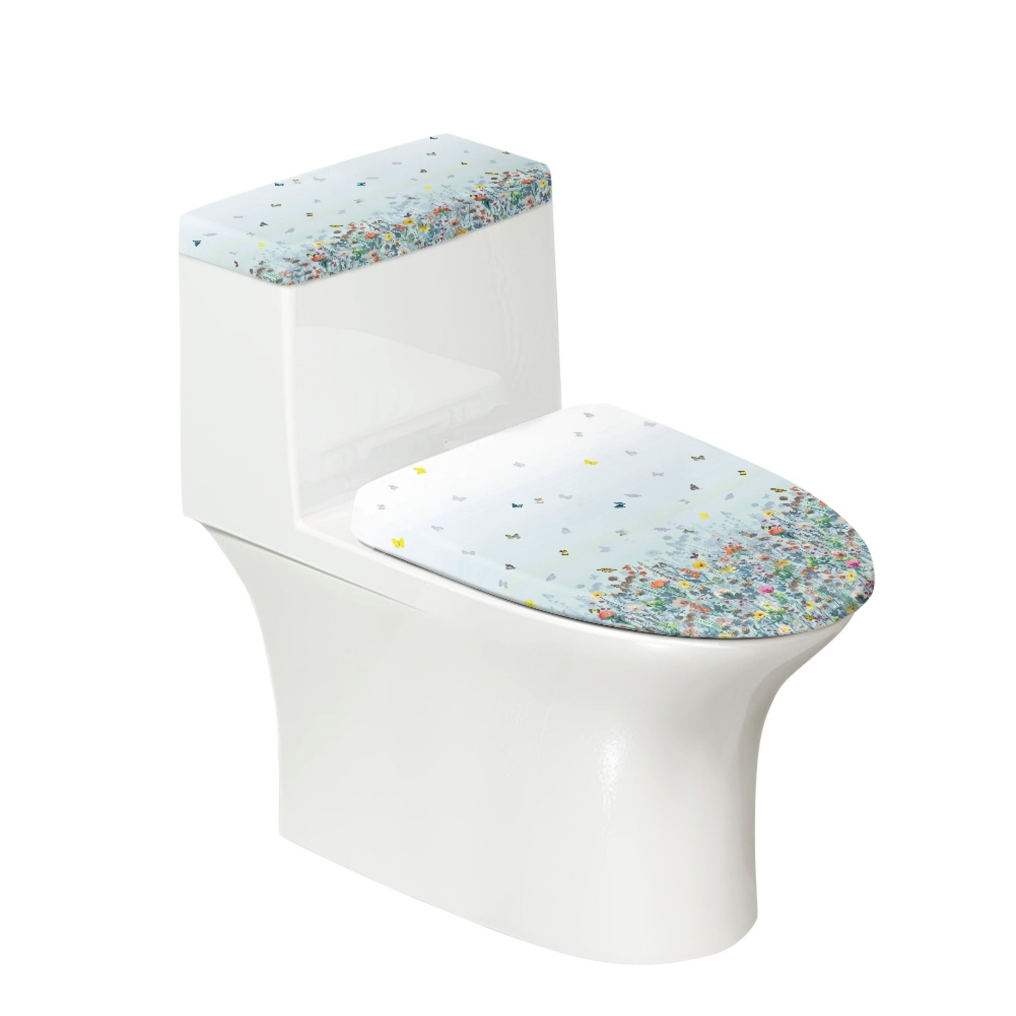 SEANATIVE Toilet Tank Lid Covers Polyester Fabric Toilet Cover Elastic ...