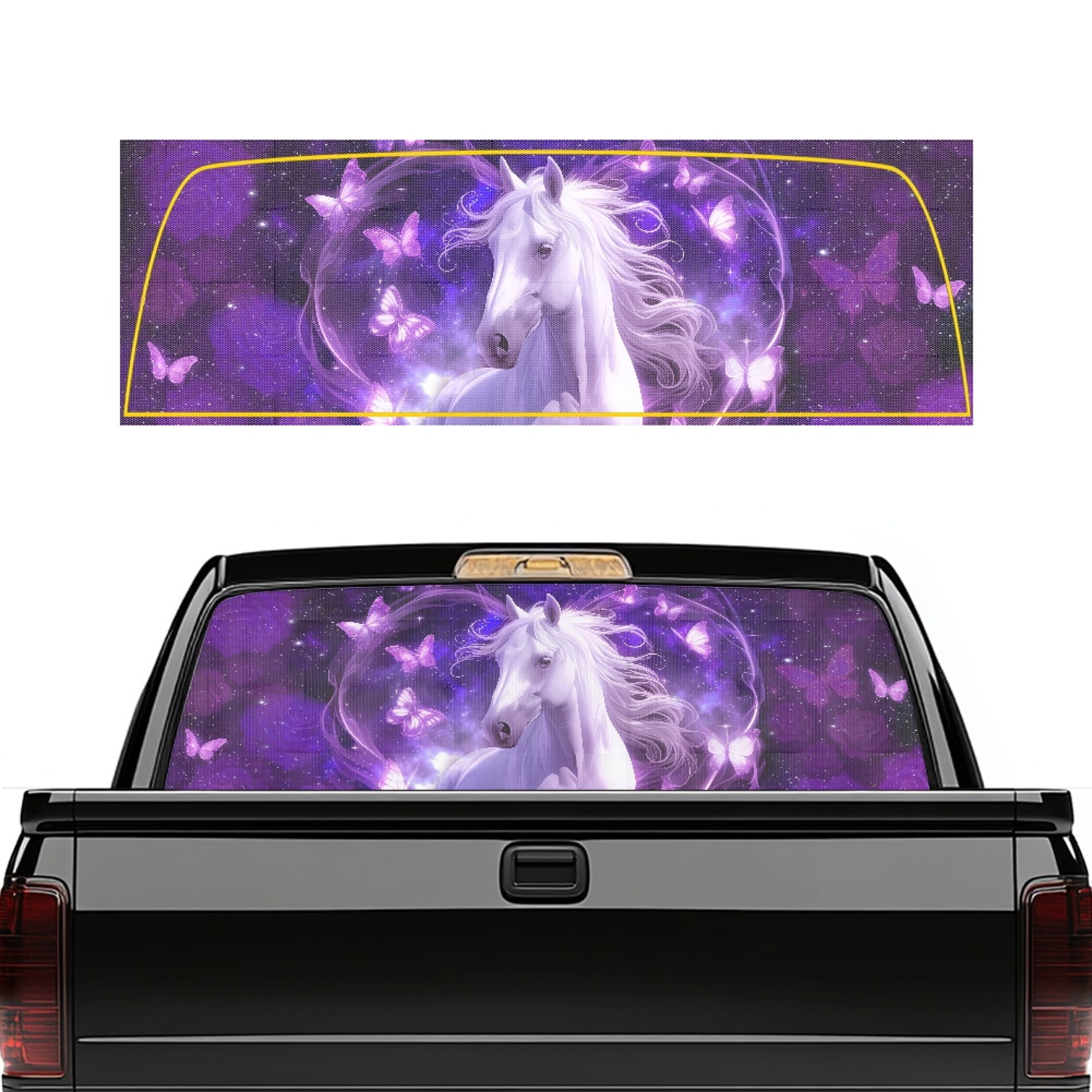 SEANATIVE Truck Back Window Decal 66.9 x 22.4 Inch See Through ...