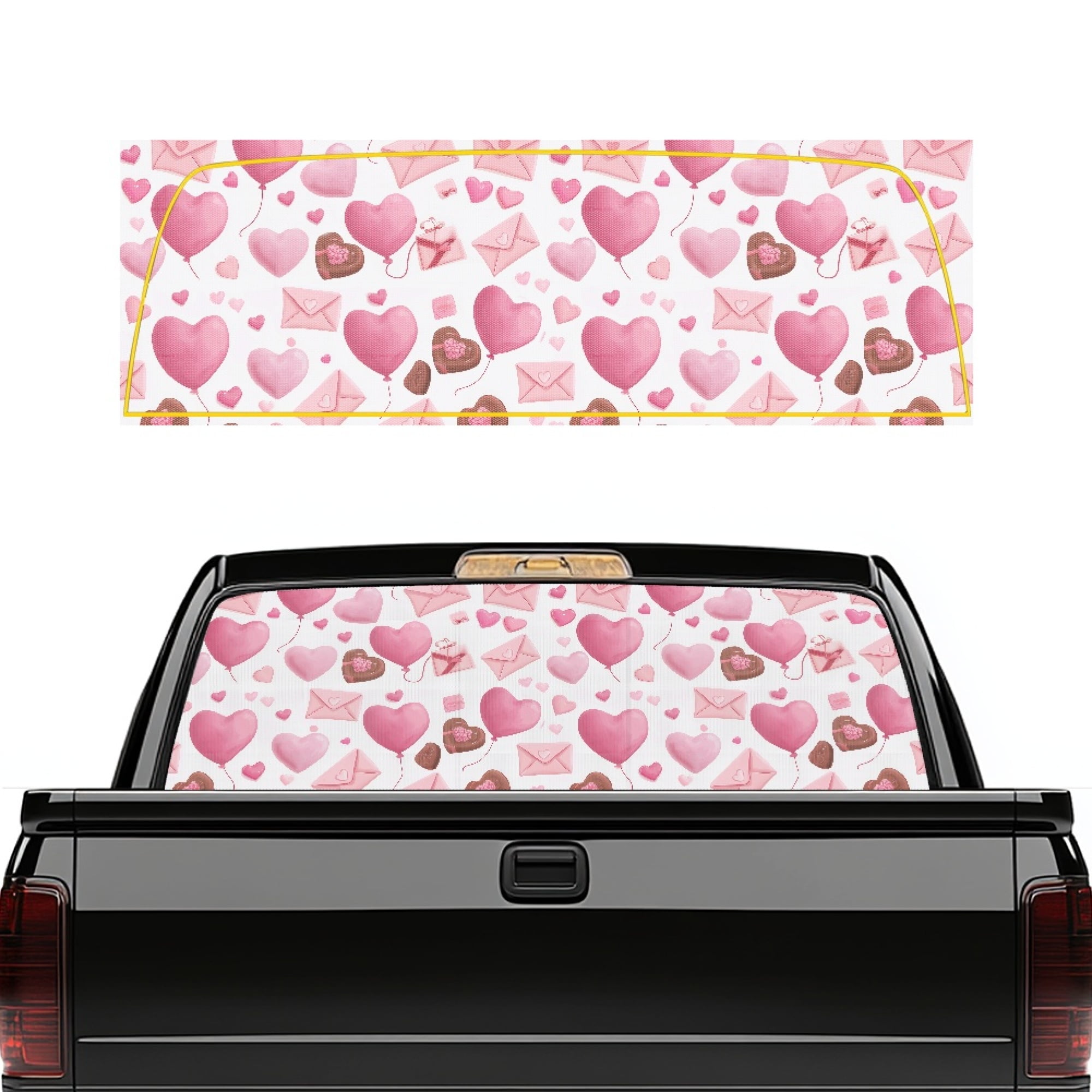 SEANATIVE Valentine's Day Rear Window Decals for Trucks Full Window ...
