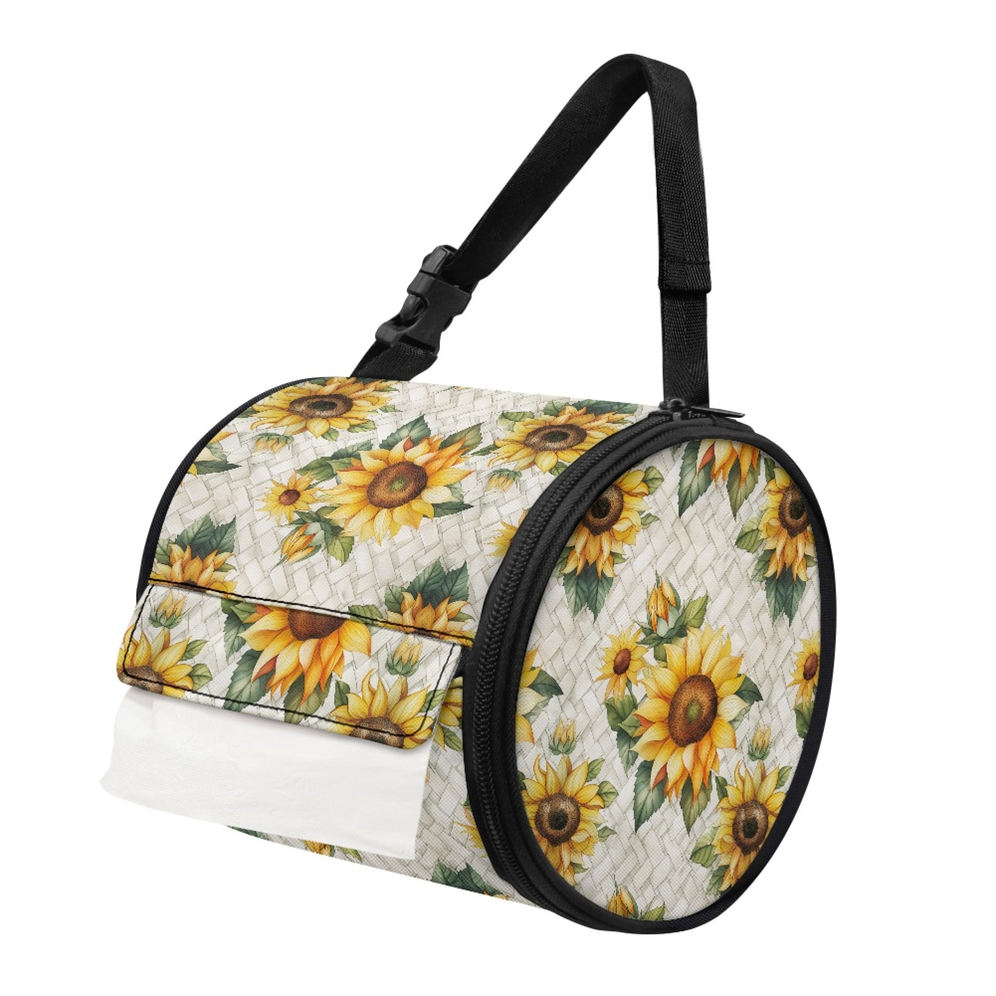 SEANATIVE Vintage Sunflower Round Paper Towel Bag for Kitchen Washable ...