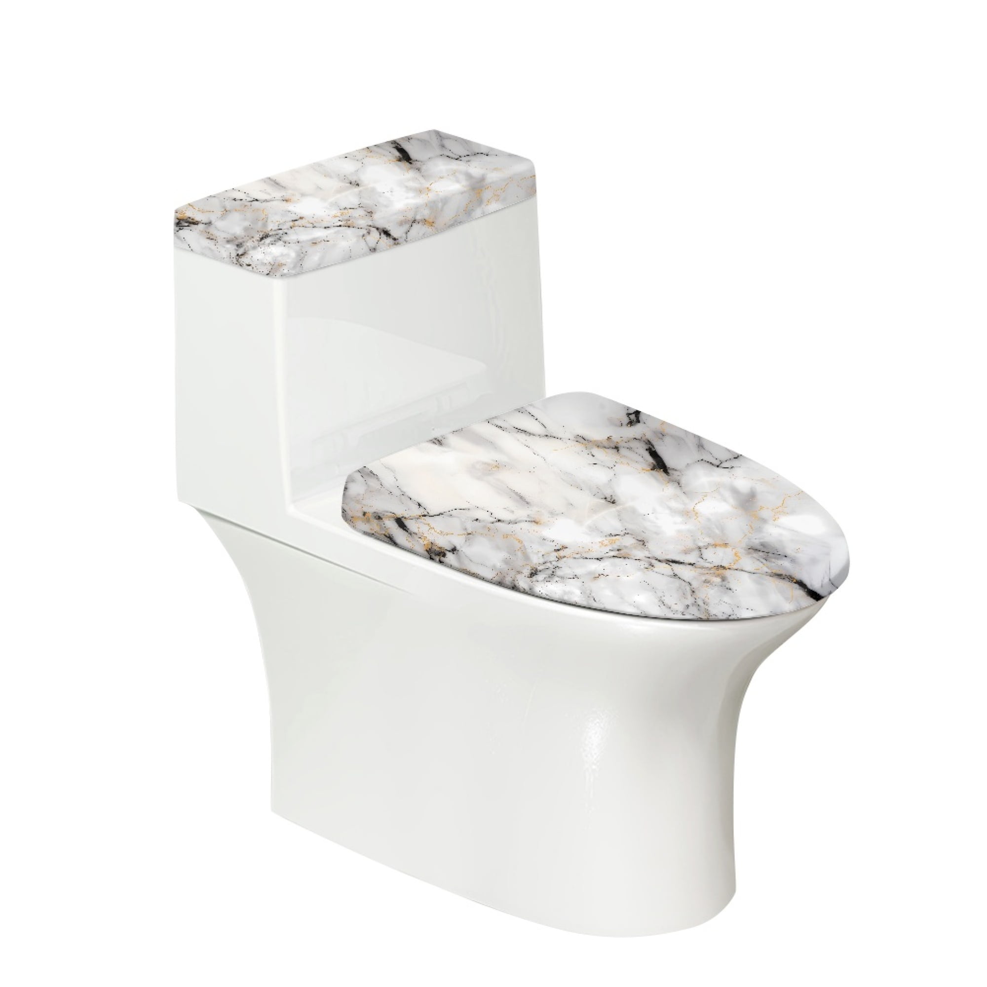 SEANATIVE White Marble Toilet Dust Cover Breathable Toilet Seat Cover ...