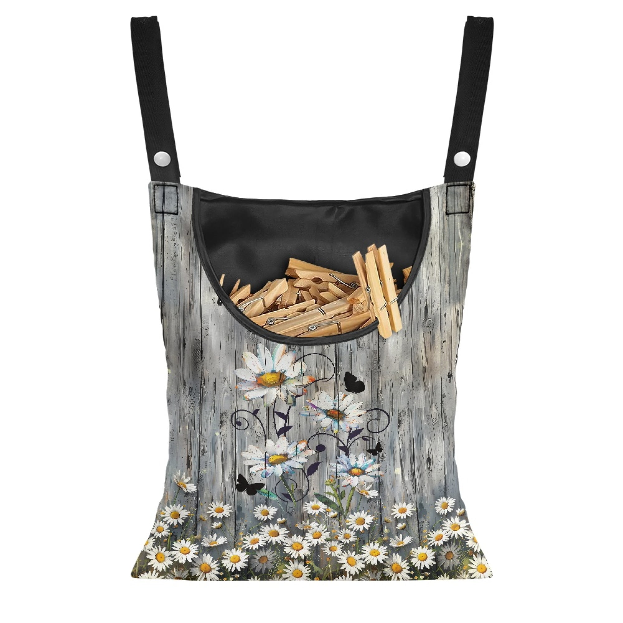 SEANATIVE Wood Daisy Clothes Pin Bag Clothes Pin Hanging Bag Fashion ...