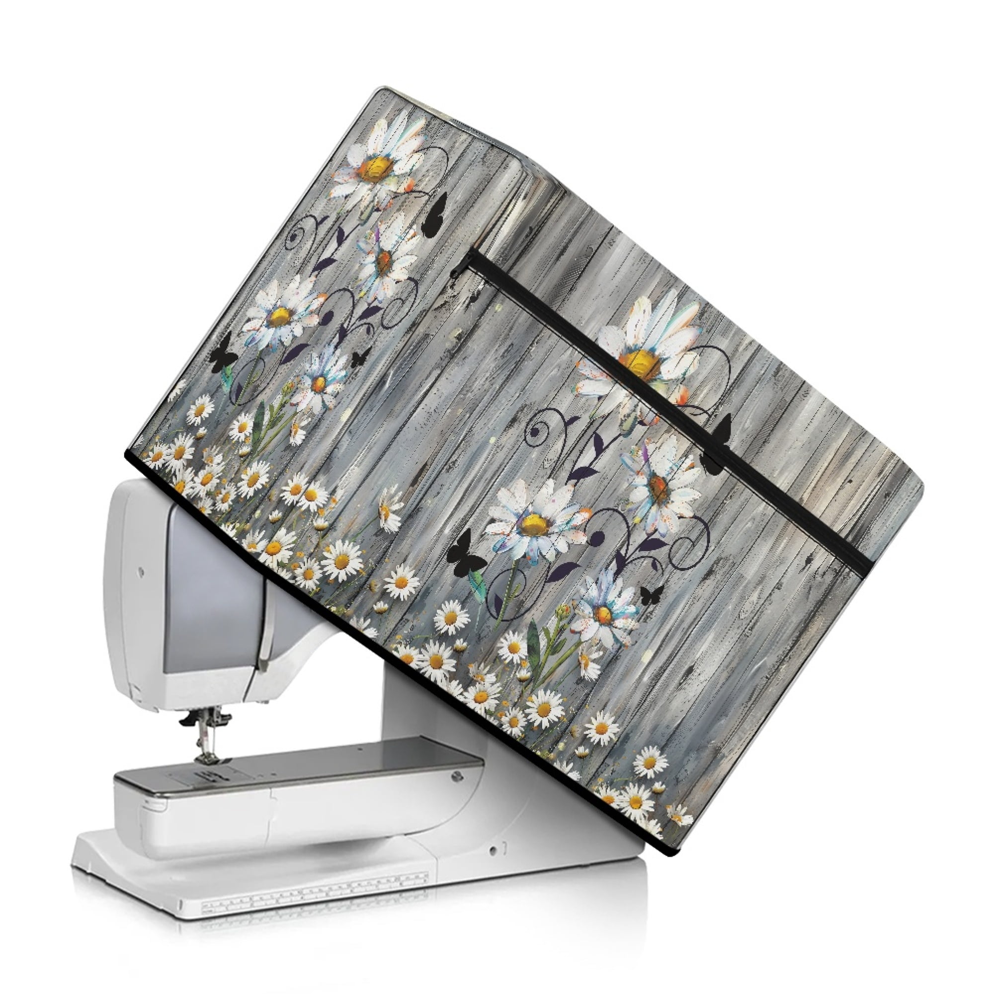 SEANATIVE Wood Daisy Cover for Sewing Machine Easy Storage Sewing ...