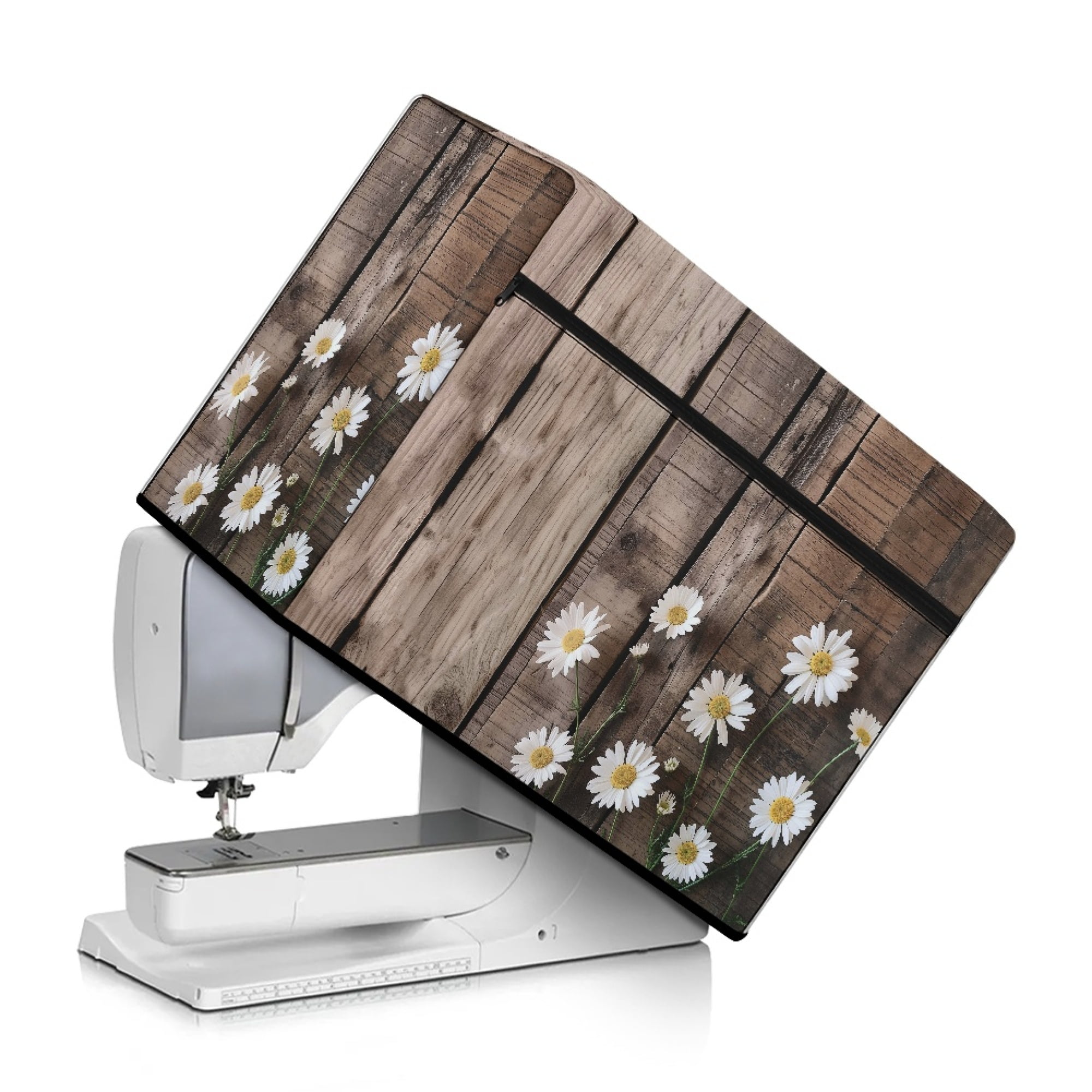 SEANATIVE Wood Daisy Cover for Sewing Machine Pattern Large Sewing ...