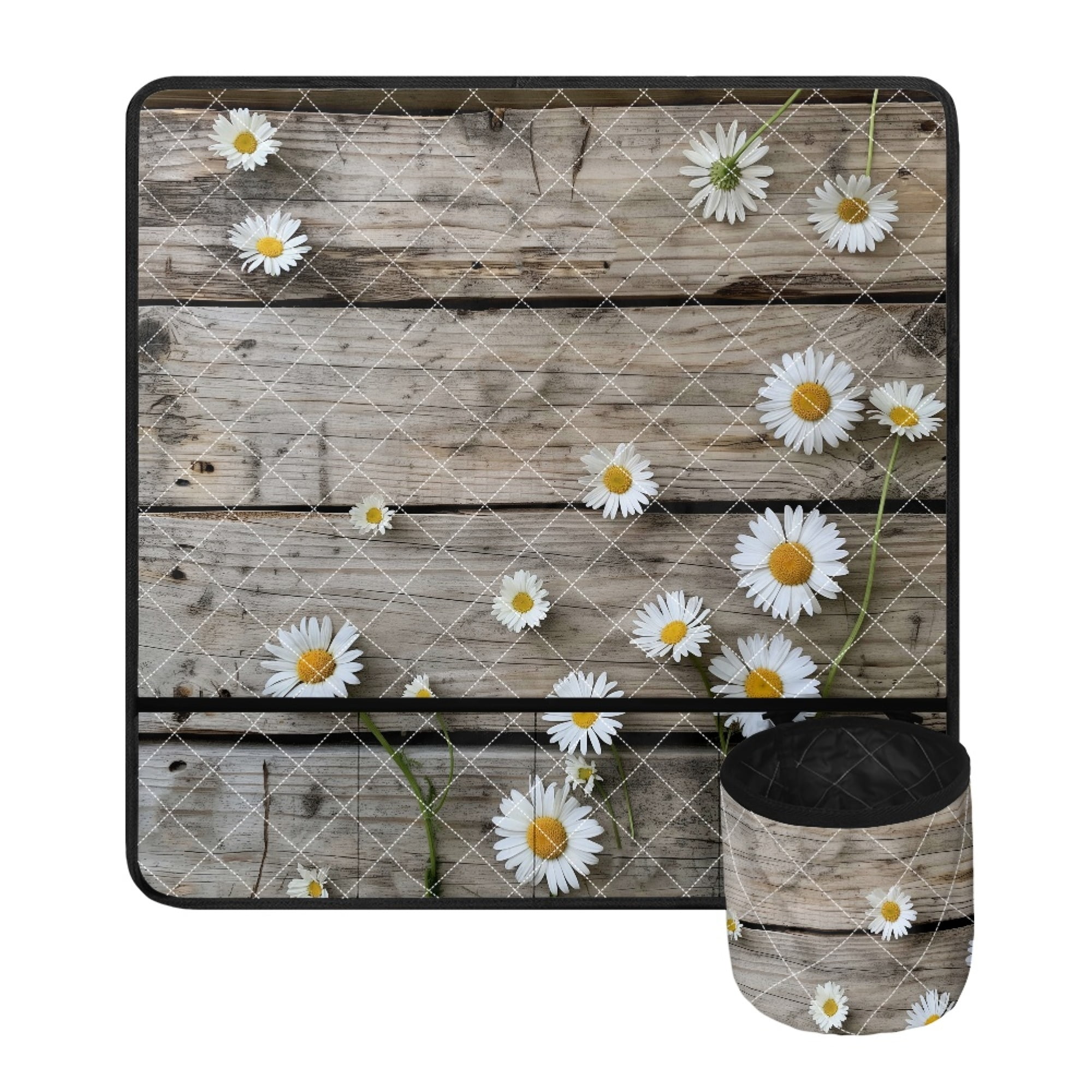 SEANATIVE Wood Daisy Sewing Machine Pad for Table with Pockets ...